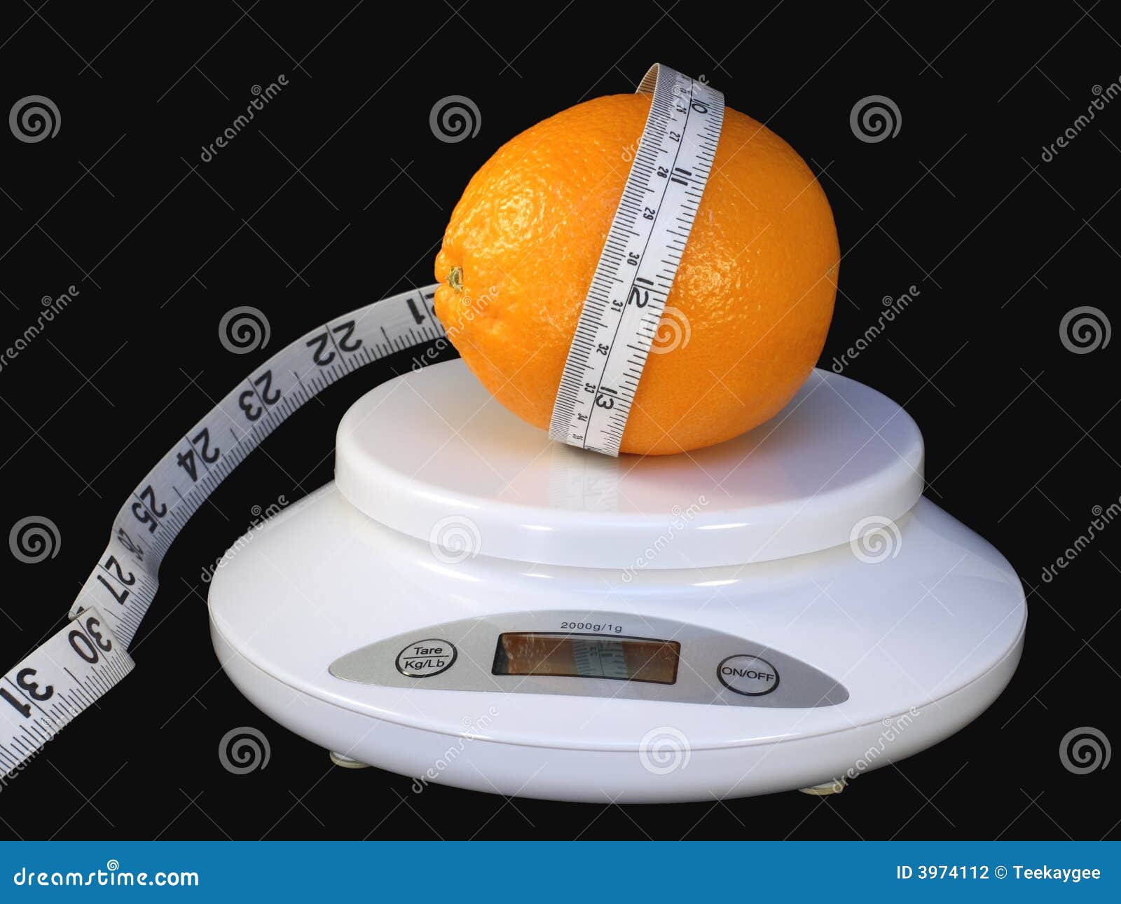 Orange on scale stock photo. Image of measure, metric - 3974112