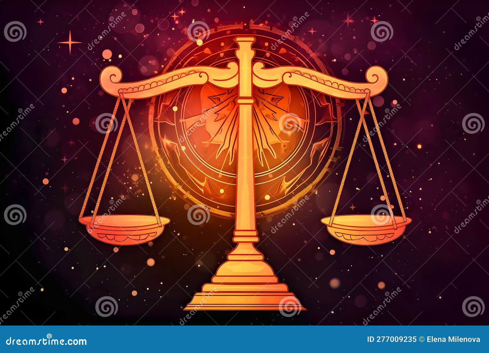 Orange Scales Representing Libra Sign on Dark Background. Stock Illustration - Illustration of ...
