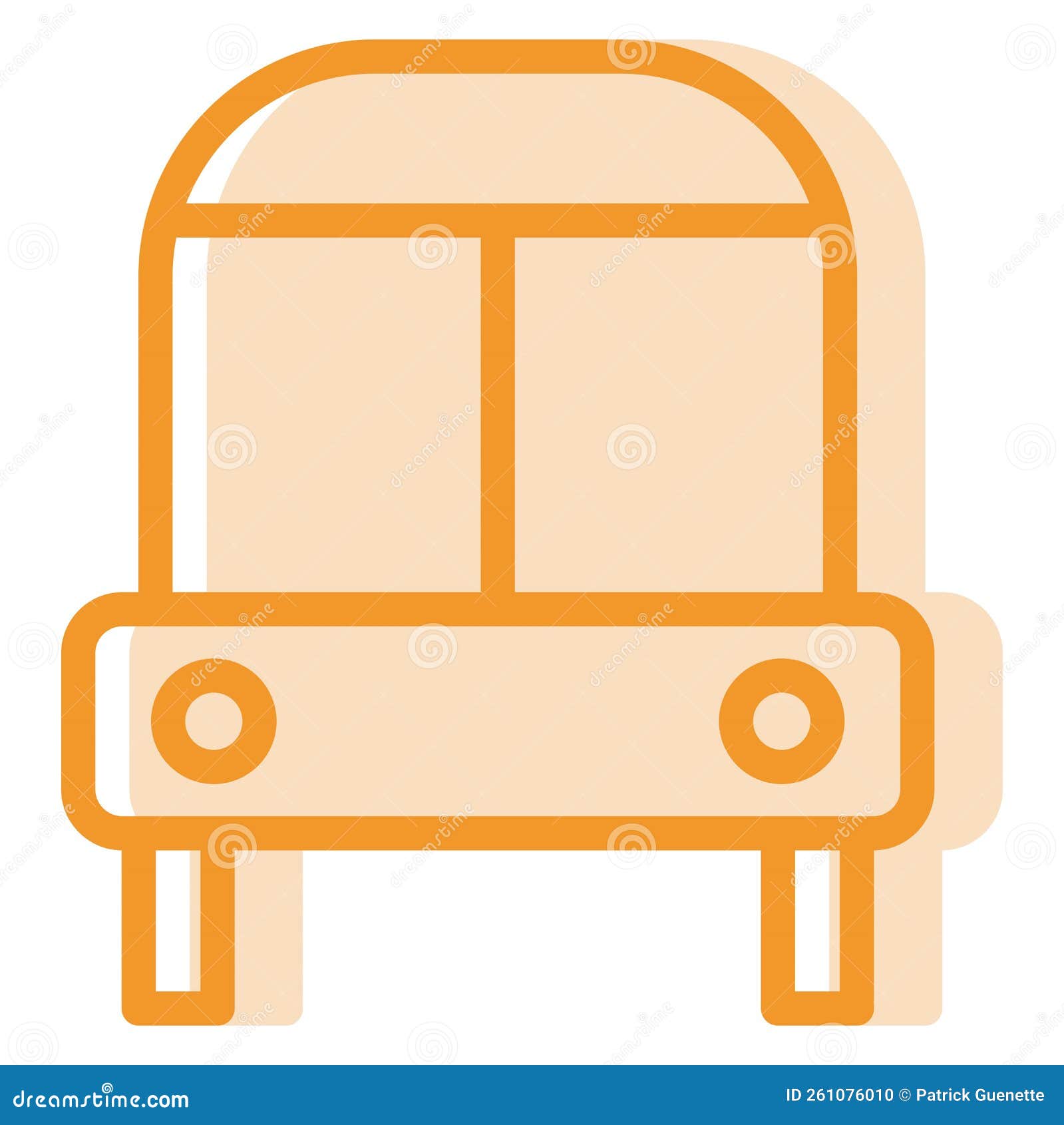 Orange school bus, icon stock vector. Illustration of yellow - 261076010