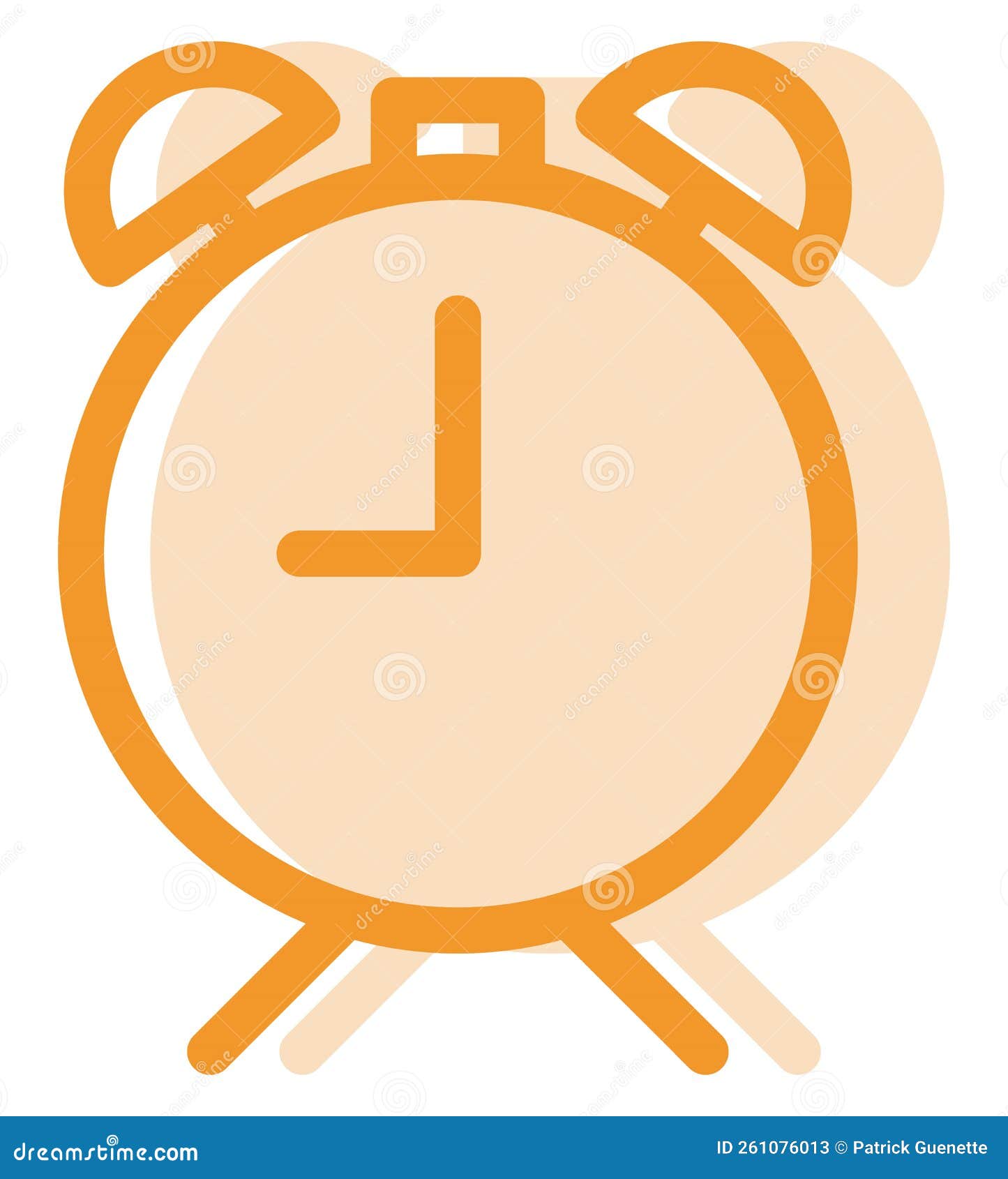 Orange school clock, icon stock vector. Illustration of sign - 261076013