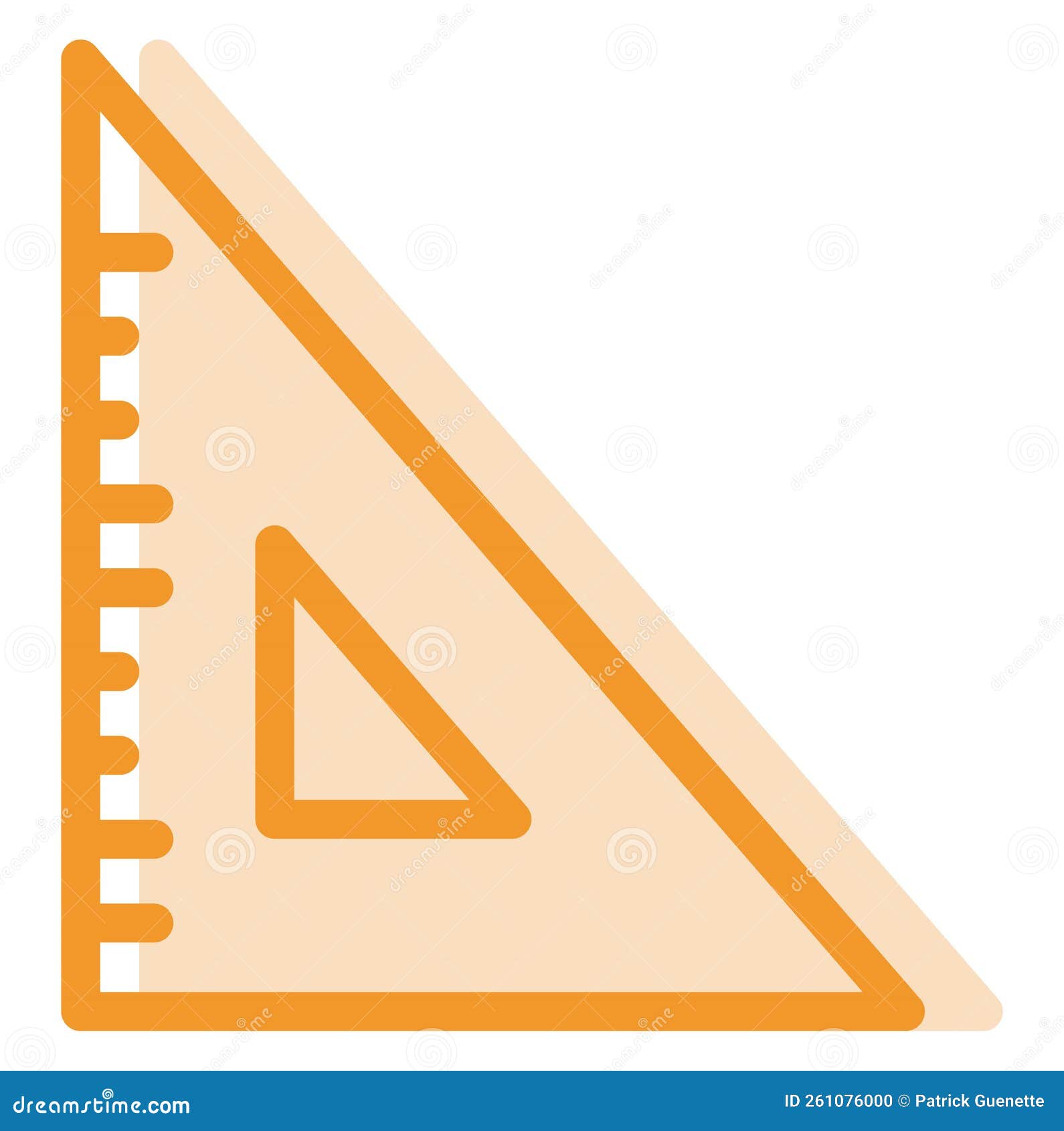 Orange school ruler, icon stock vector. Illustration of vector - 261076000