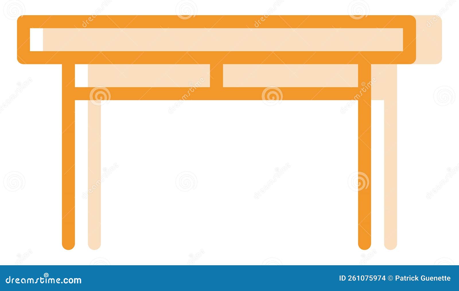 Orange school table, icon stock vector. Illustration of autumn - 261075974