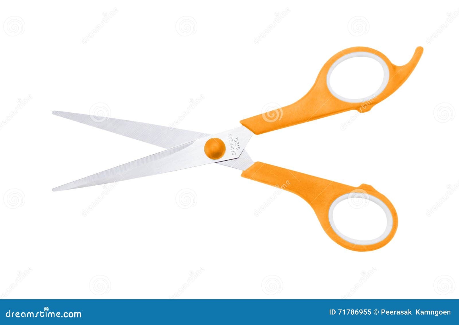 Orange Scissors Isolated on a White Background Stock Image - Image of ...