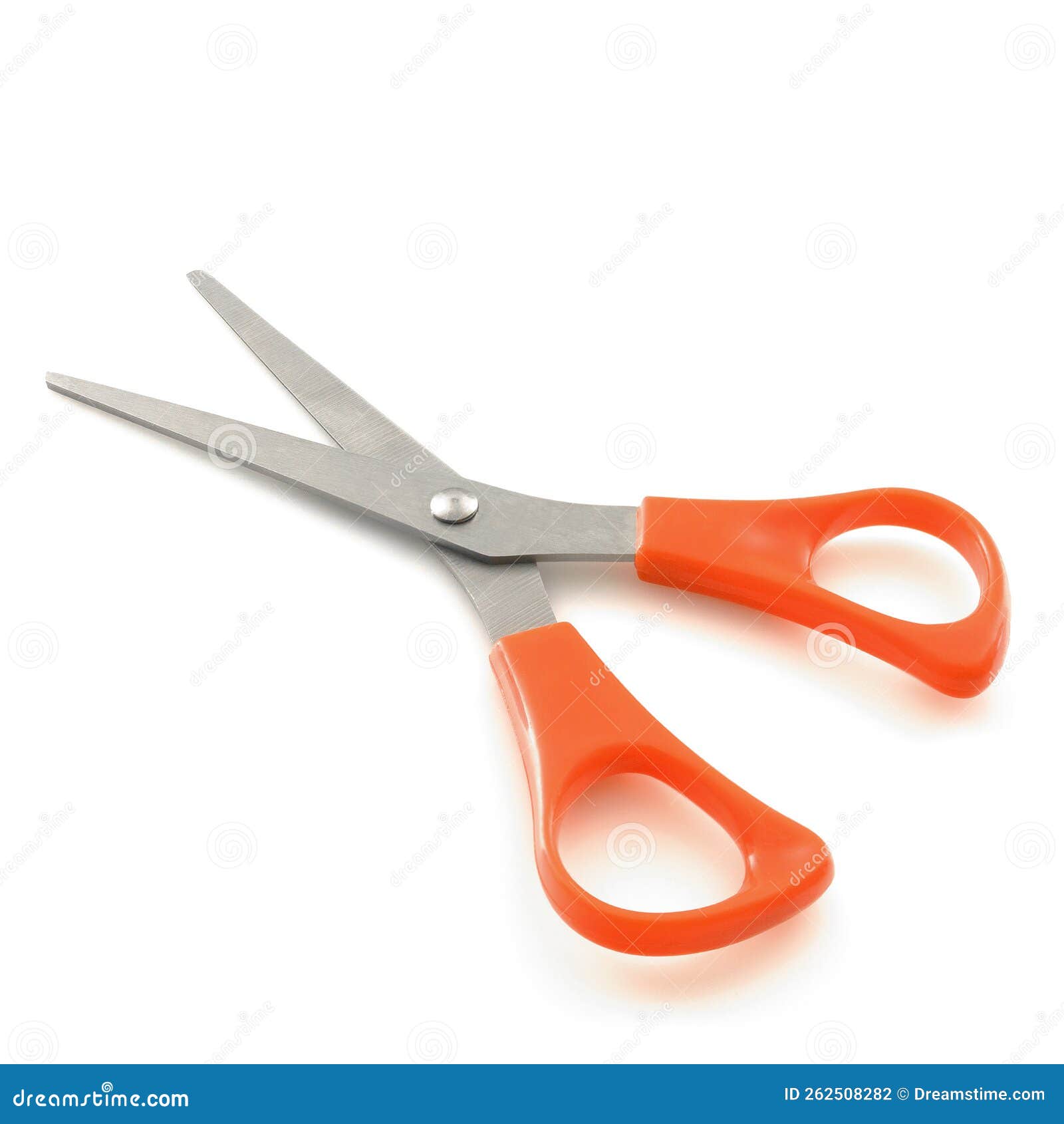 Orange Scissors Isolated on a White Background with Shadows Stock Photo ...