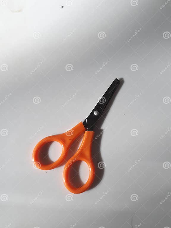 Orange Scissors on the Office Desk Stock Image - Image of scissors ...