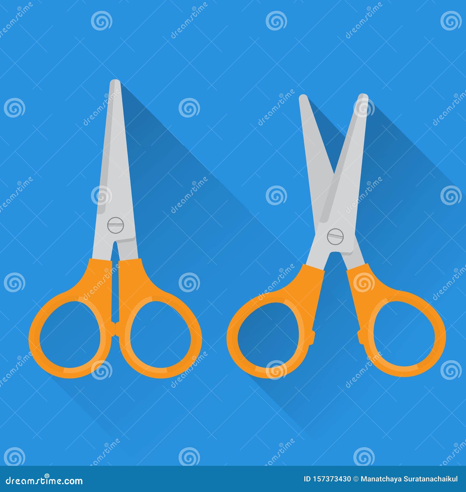 Orange scissors stock illustration. Illustration of scissor - 157373430