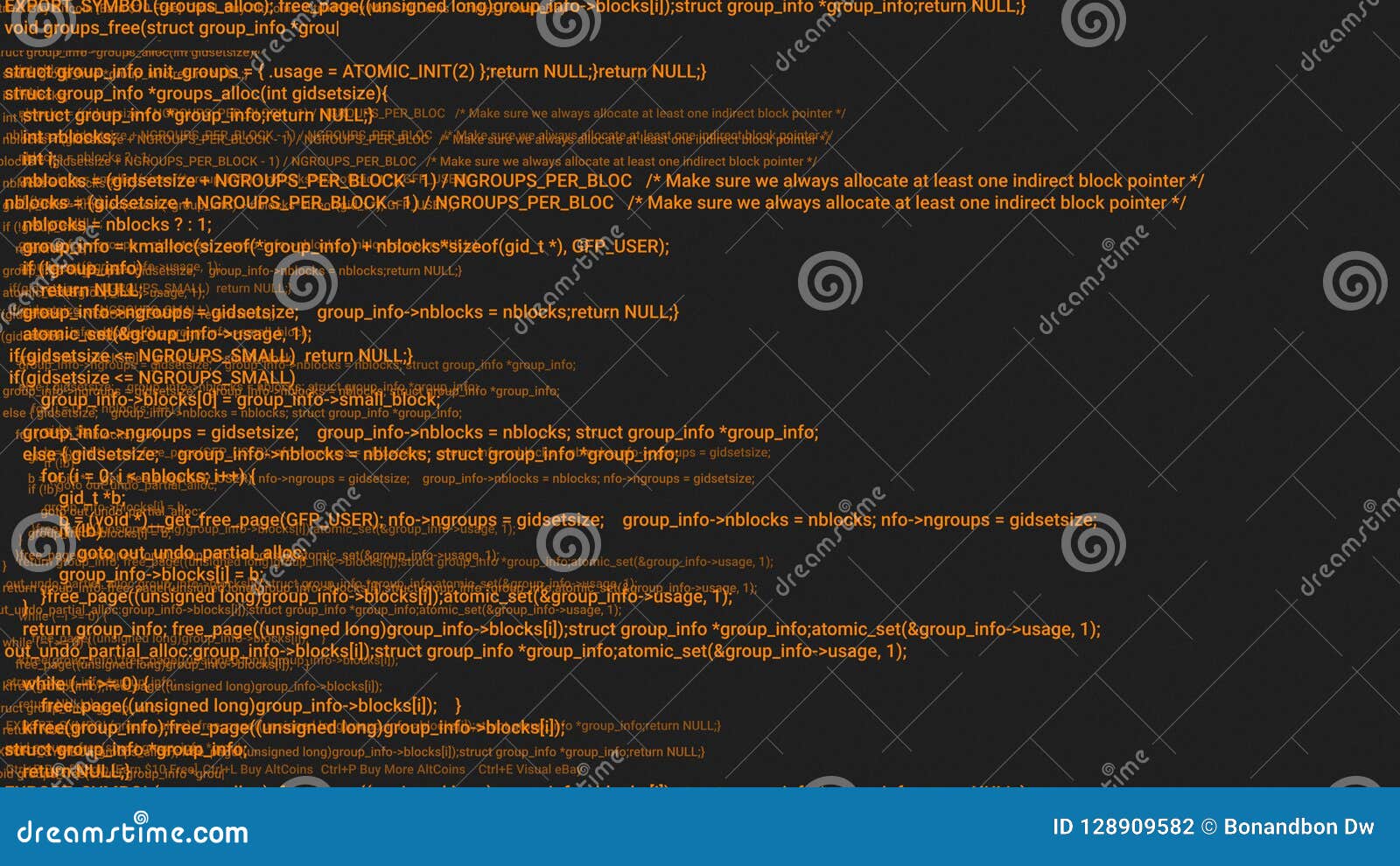 Orange Screen Coding Hacker Concept Animation With Glitch Programming Code Typing Error Stock