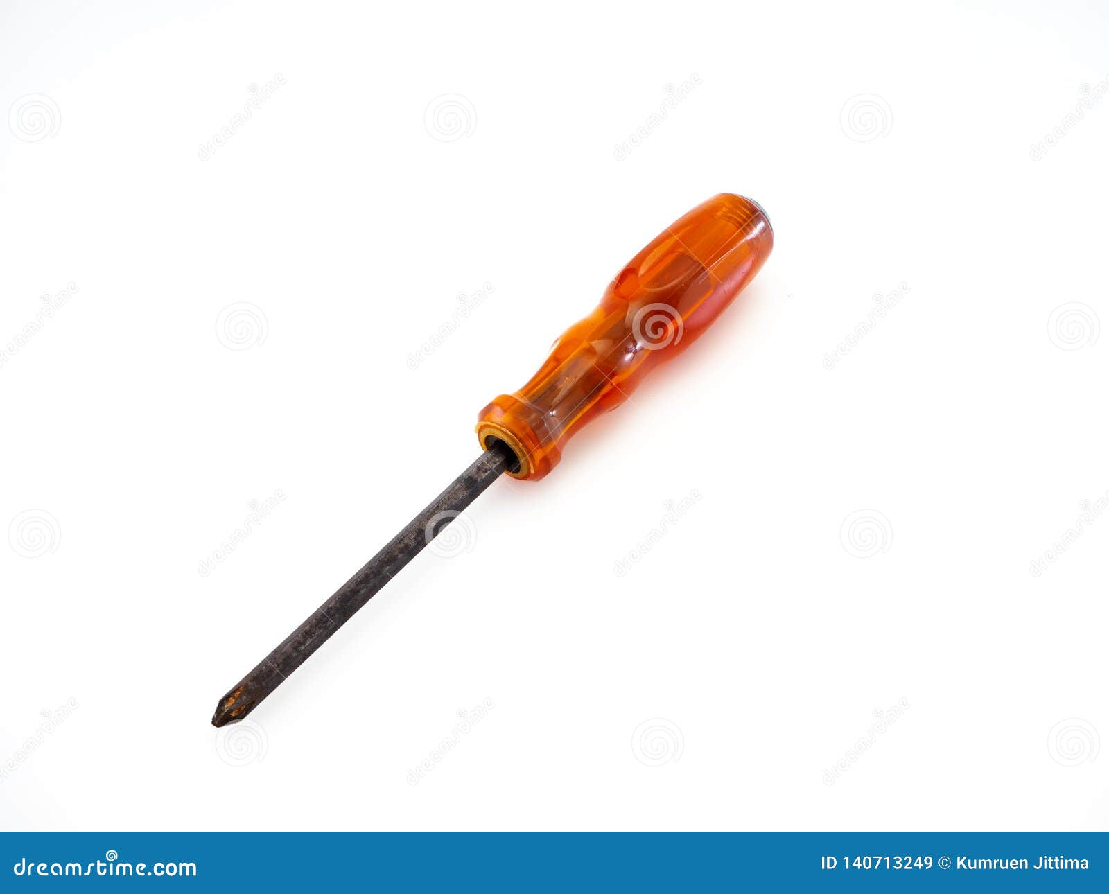 Screwdriver on Isolated White Background Stock Image - Image of manual ...