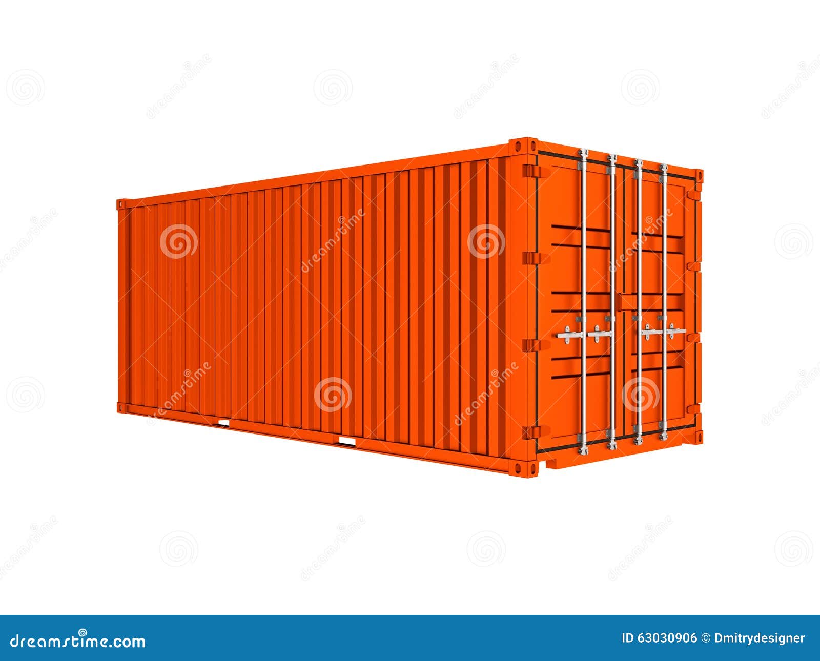 Orange sea container stock illustration. Illustration of shipping ...