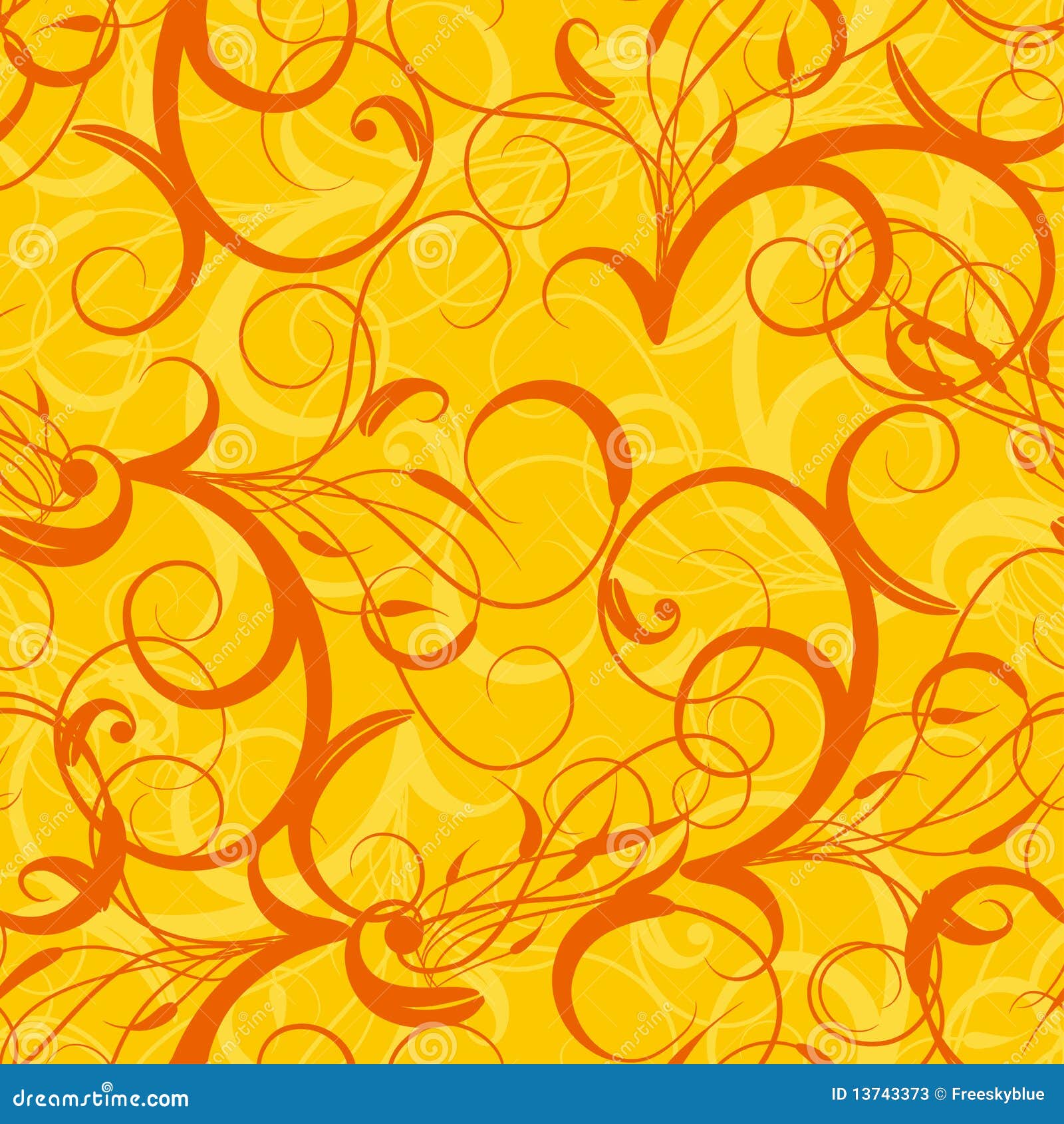 Orange Seamless Leaves Background Stock Illustration - Illustration of ...