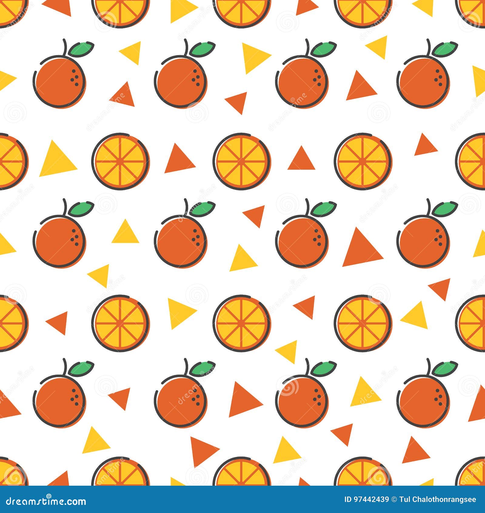 Orange Seamless Pattern Background Stock Illustration - Illustration of ...