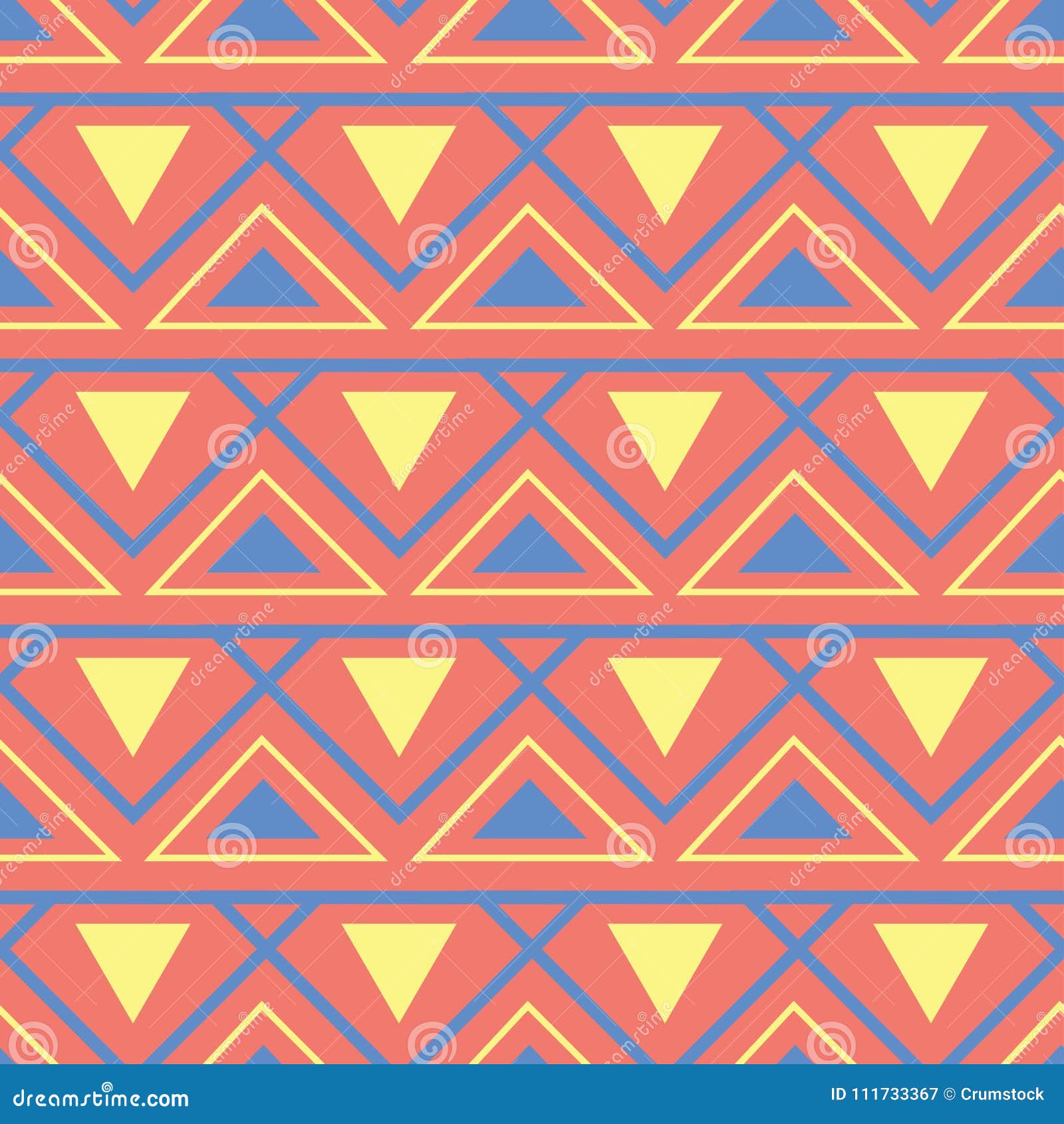 Orange Seamless Pattern. Bright Geometric Background with Blue and ...