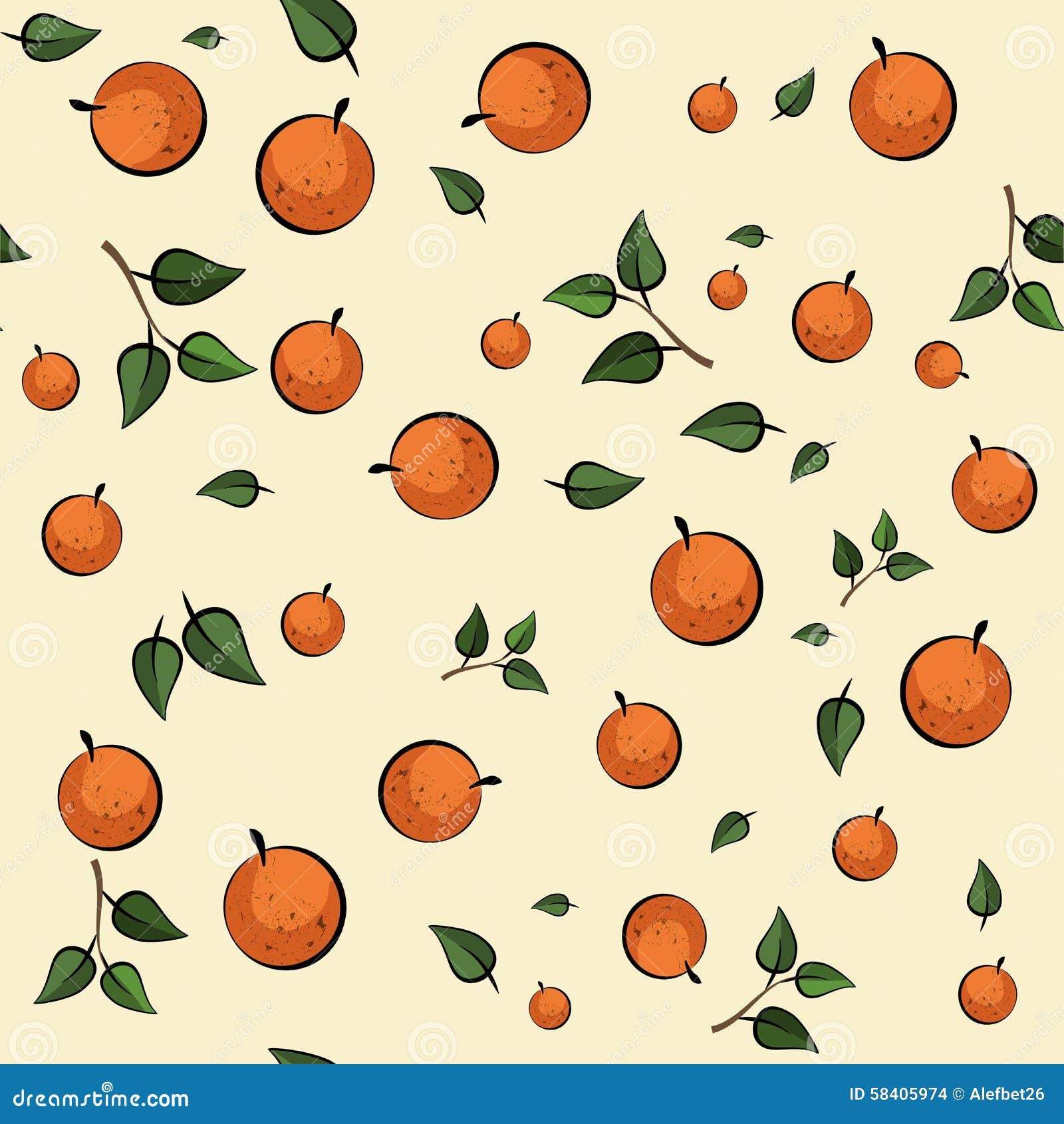 Orange seamless pattern stock vector. Illustration of element - 58405974