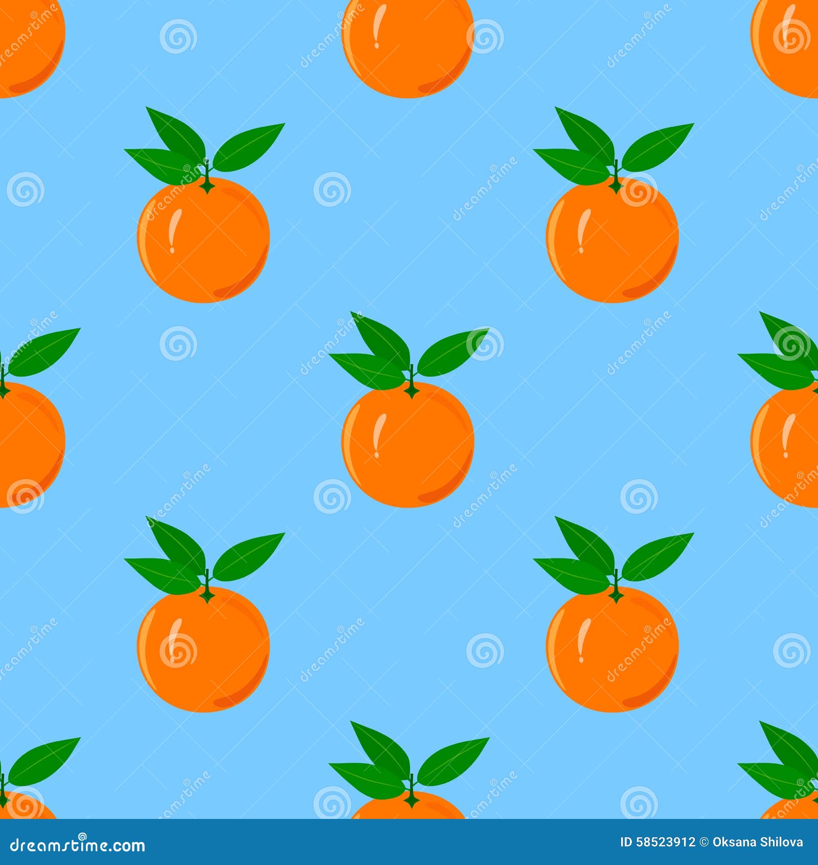 Orange Seamless Pattern stock vector. Illustration of healthy - 58523912