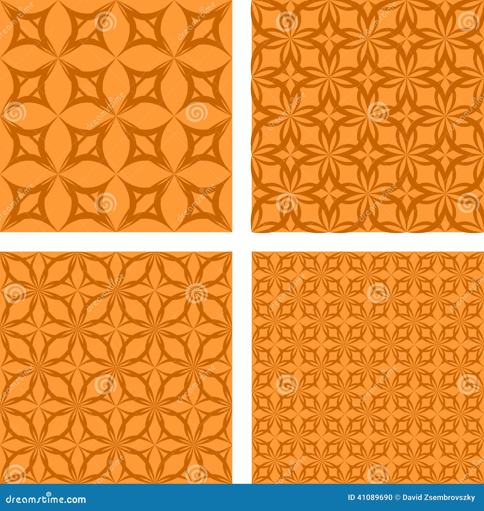 Orange Seamless Pattern Set Stock Vector - Illustration of background ...