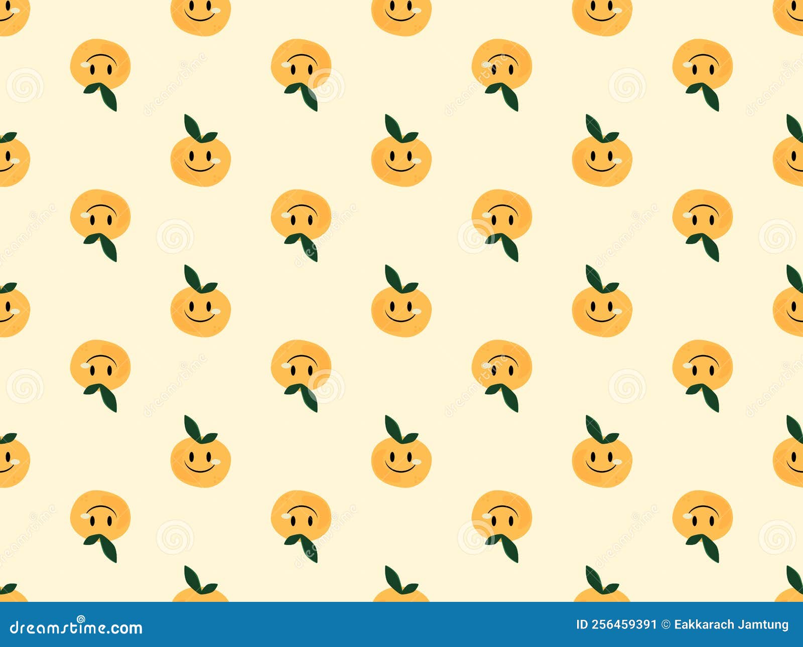 Orange Seamless Pattern on Yellow Background Stock Illustration ...