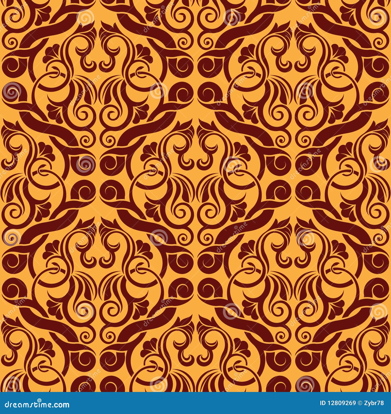 Orange seamless wallpaper stock vector. Illustration of repeating ...
