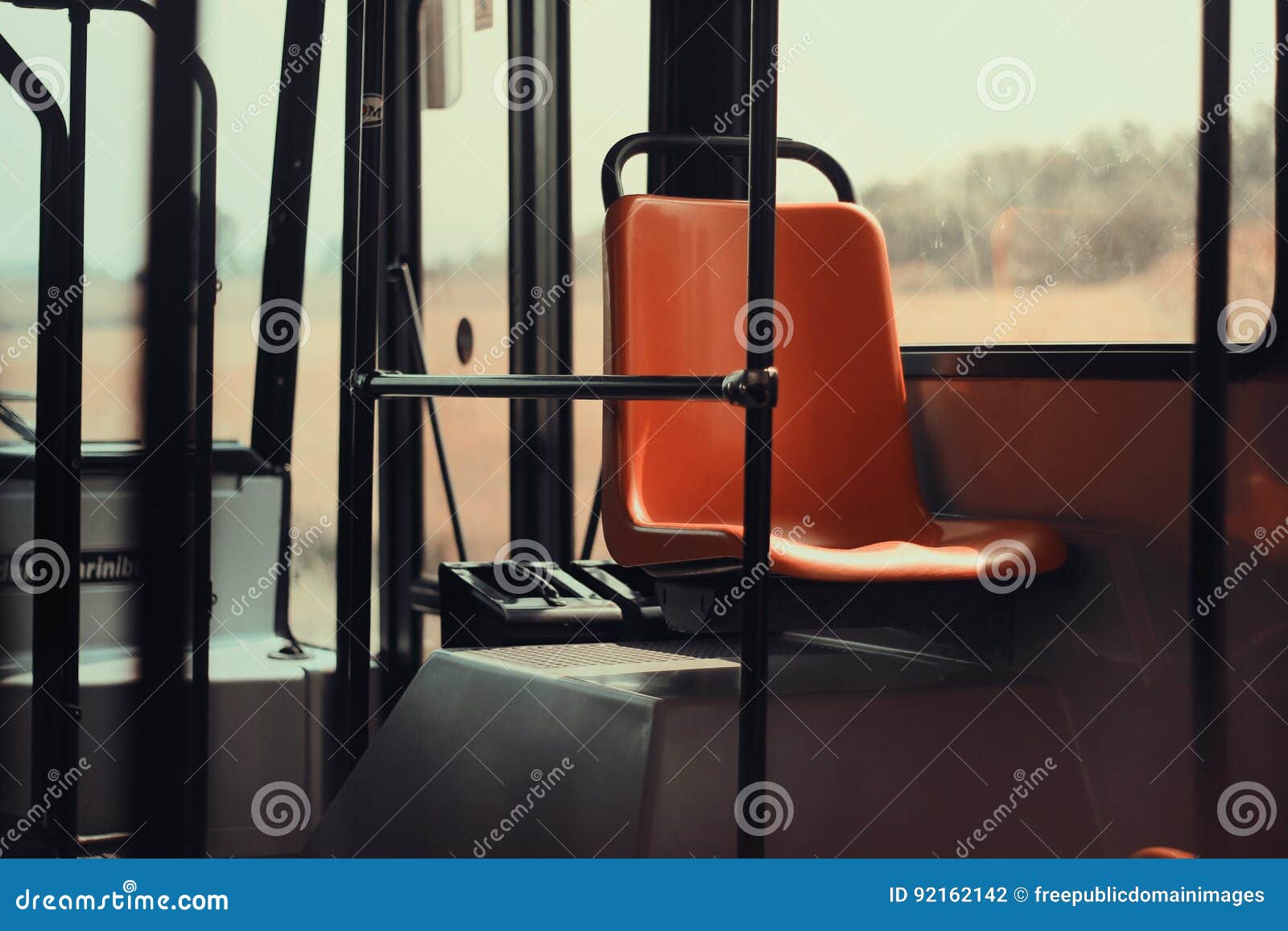 Orange Seat Bus Public Transit Poles MTA Transportation Picture. Image ...