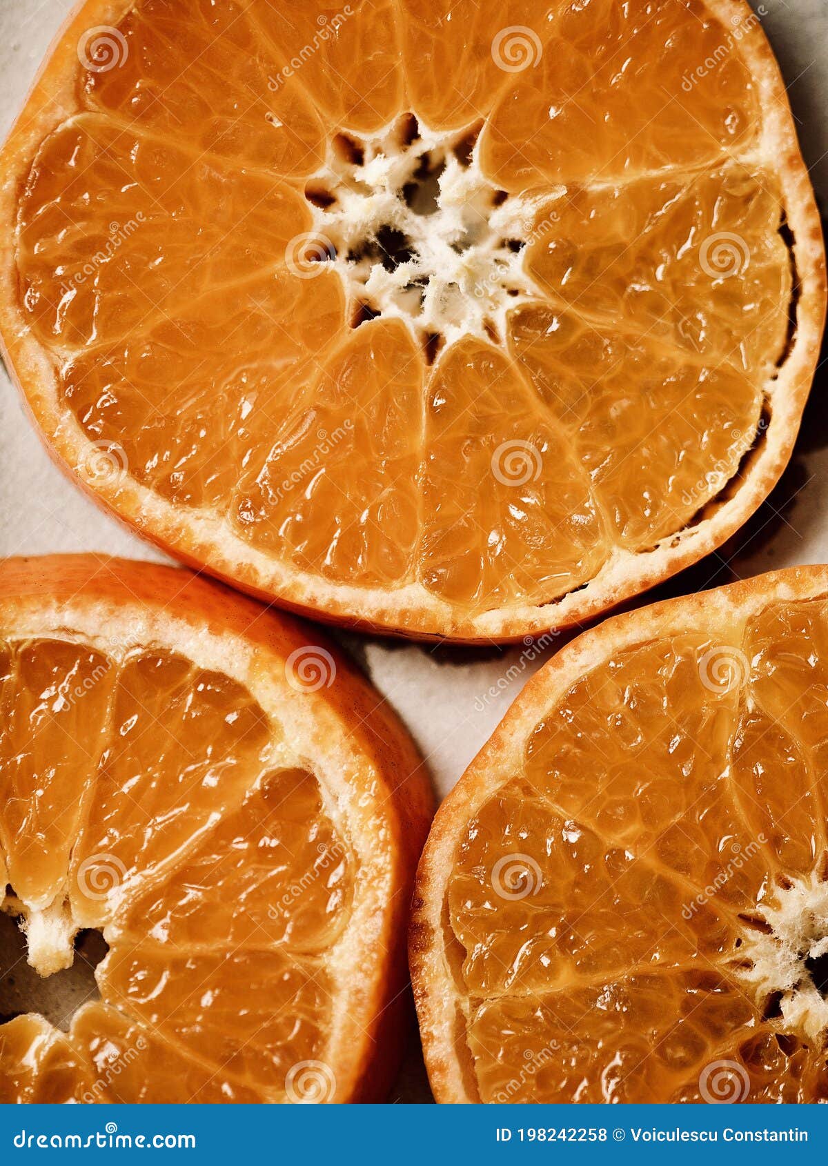 Orange Section on White Board Stock Photo - Image of juice, white ...