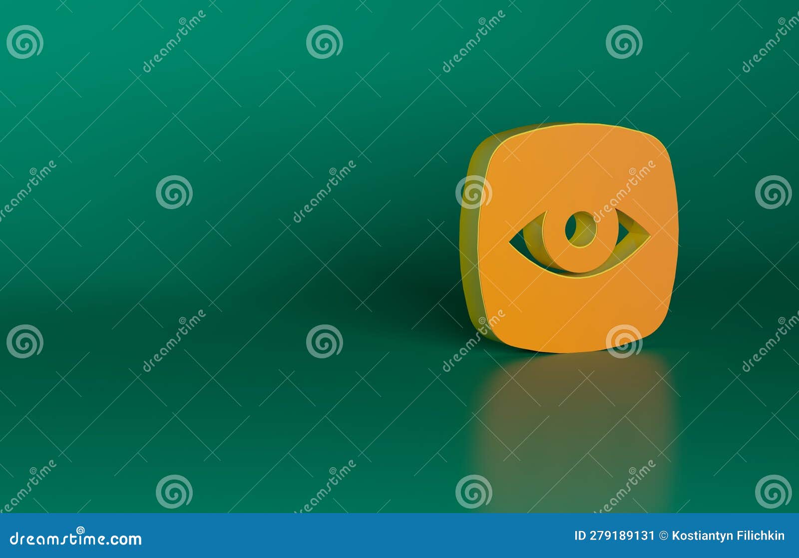 Orange Security Camera Icon Isolated on Green Background. Minimalism ...