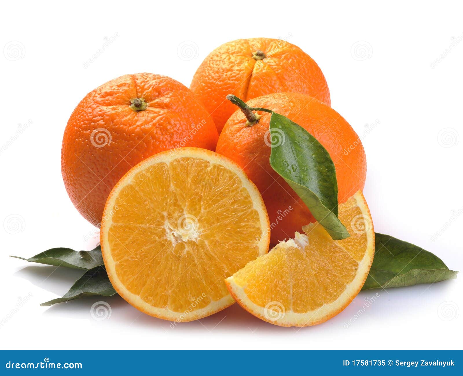Orange with segments stock image. Image of tropical, green - 17581735