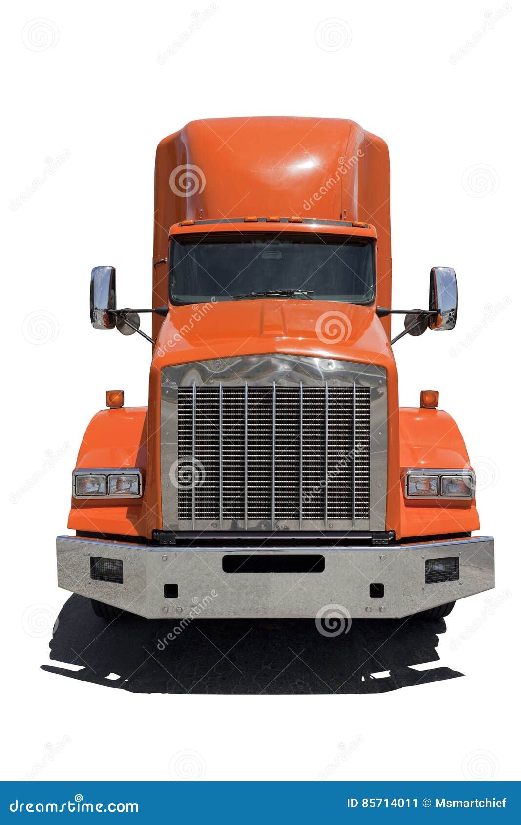 Orange Semi Cab stock image. Image of freight, shipping - 85714011