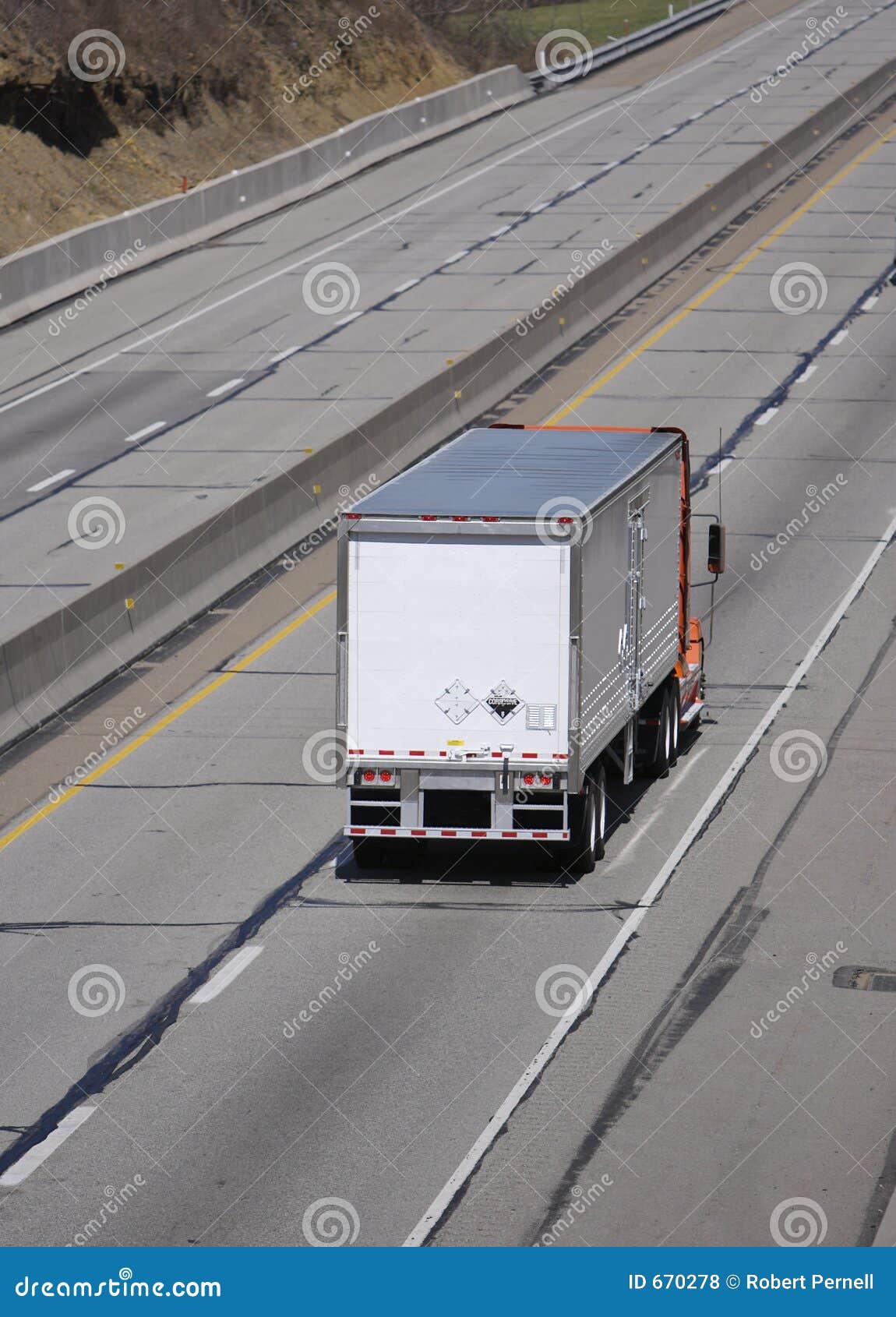 Orange Semi Truck stock photo. Image of delivery, blank - 670278