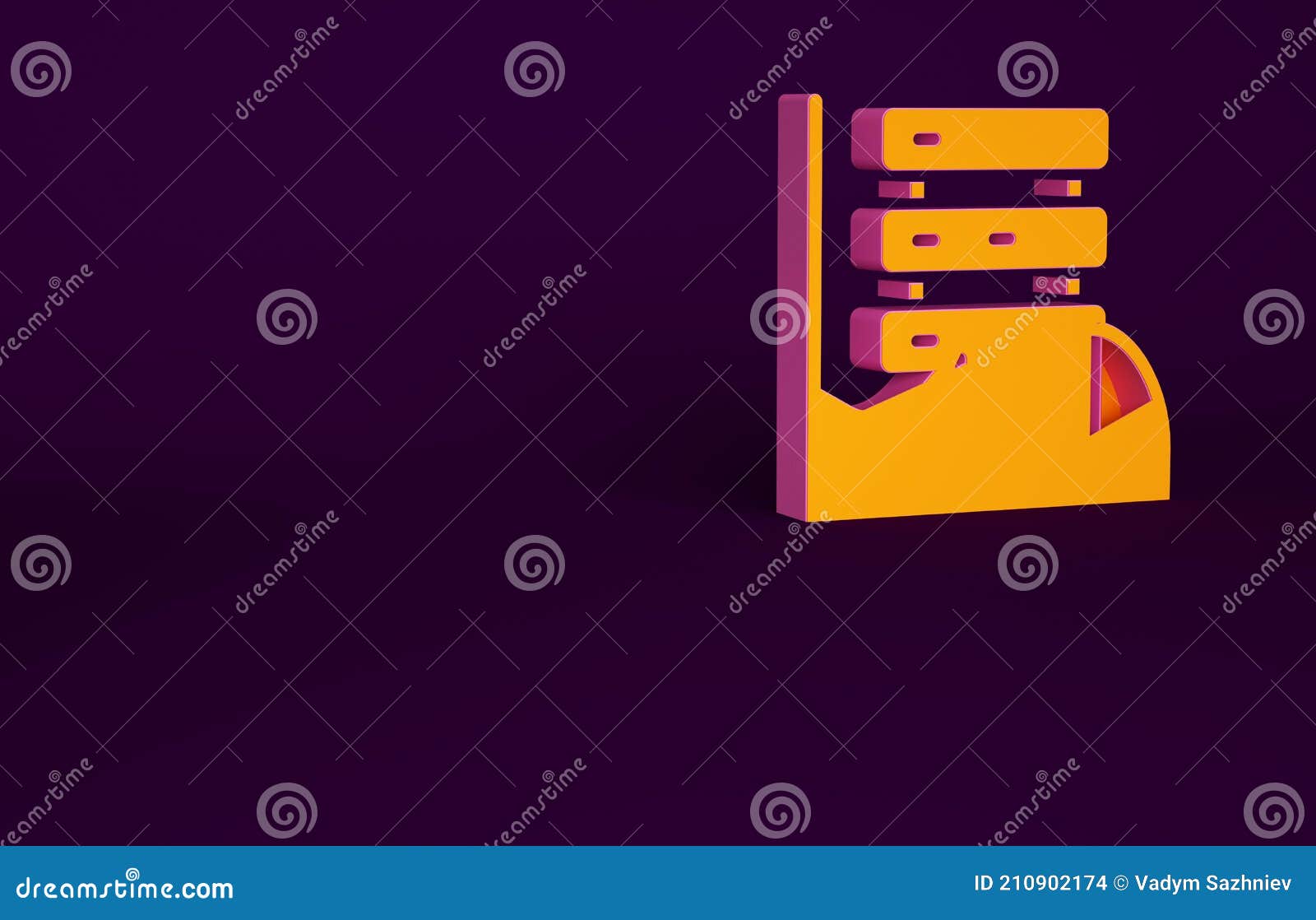 Orange Server, Data, Web Hosting Icon Isolated on Purple Background ...