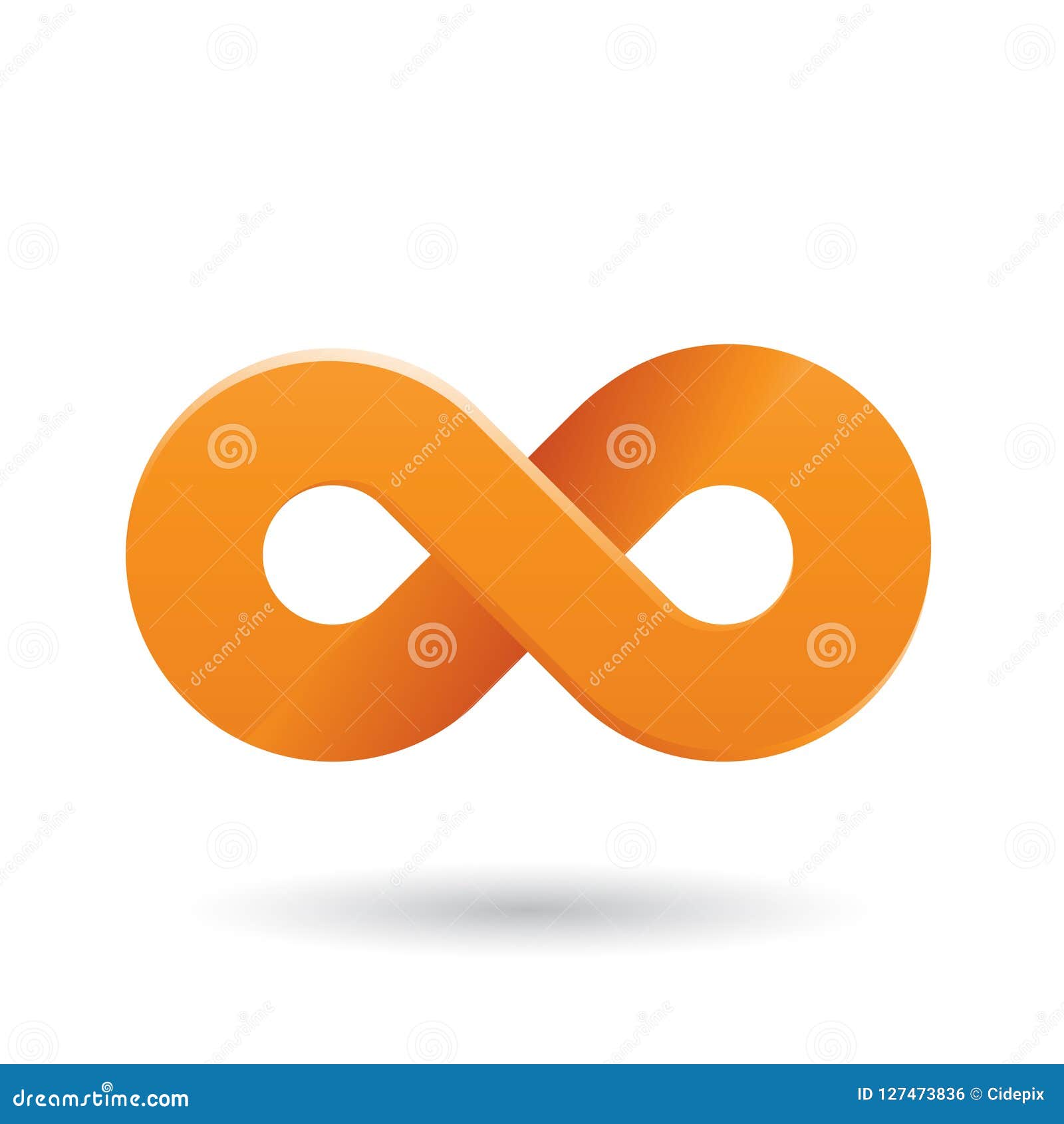 Orange Shaded and Thick Infinity Symbol Vector Illustration Stock ...