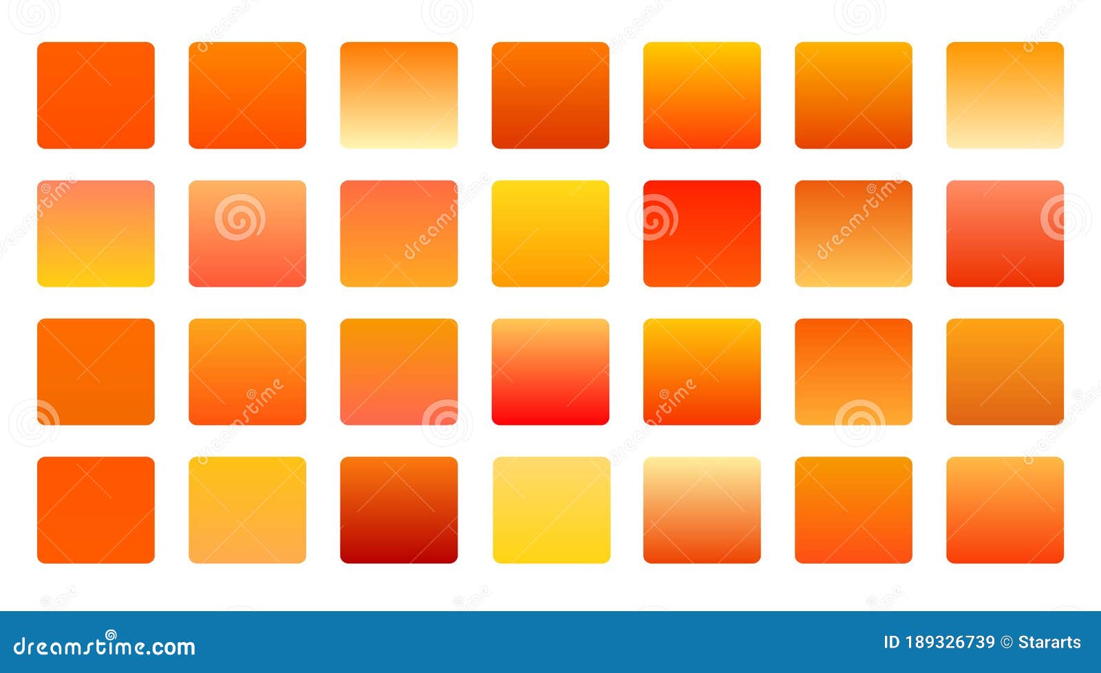 Orange Shades Gradients Big Set Background Design Stock Vector ...