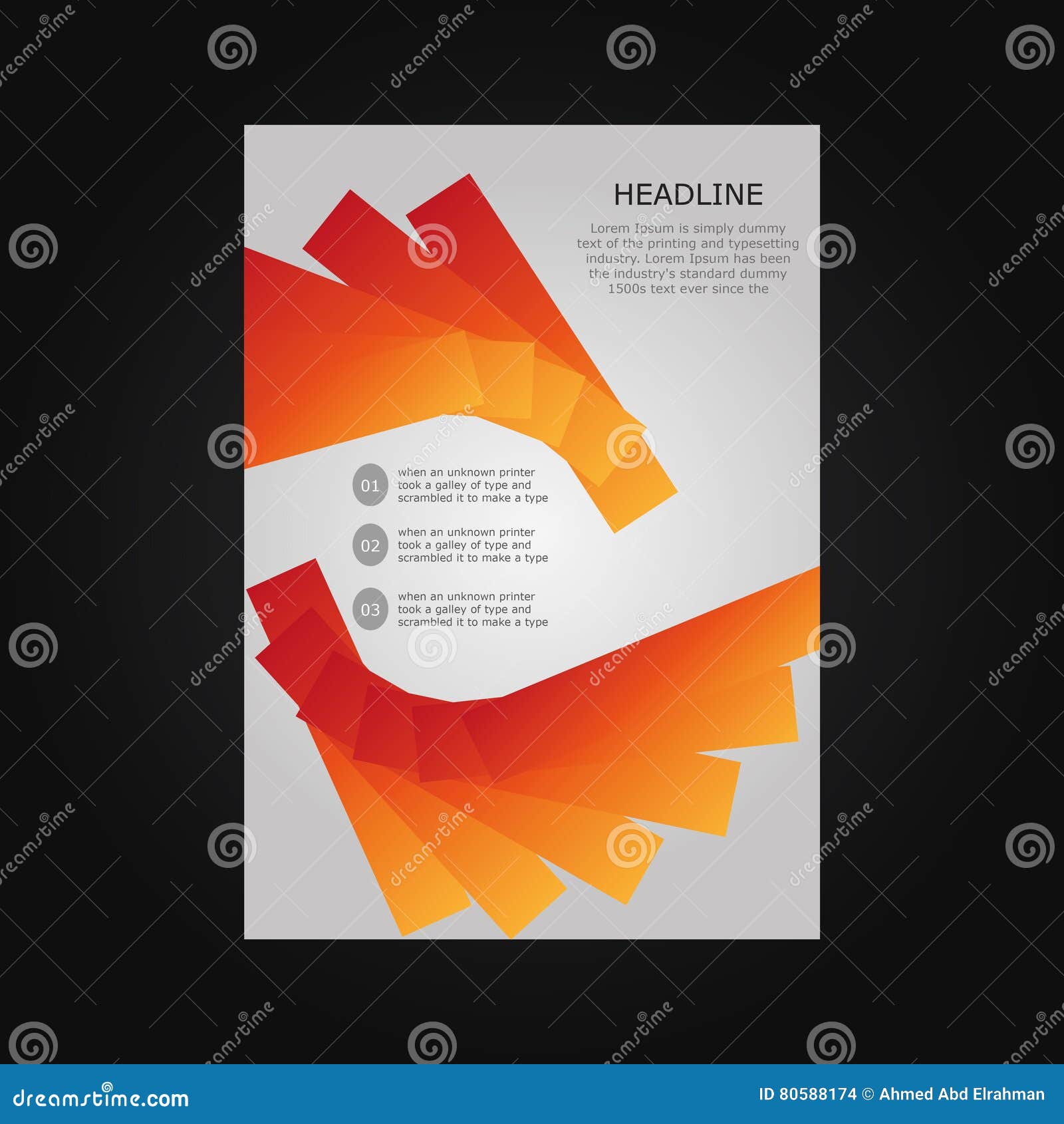 Orange Shapes Flyer Template Stock Vector - Illustration of advert ...
