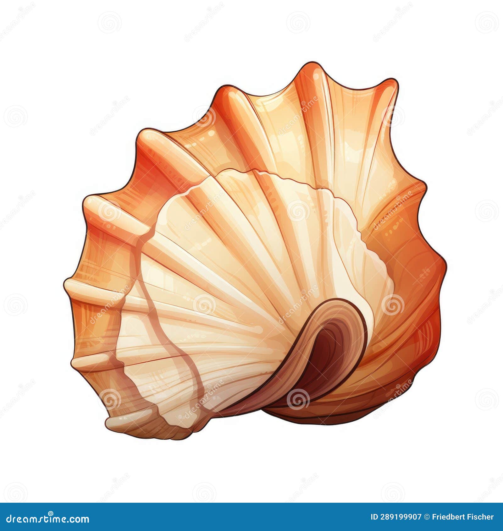 An Orange Shell on a White Background. Stock Illustration ...