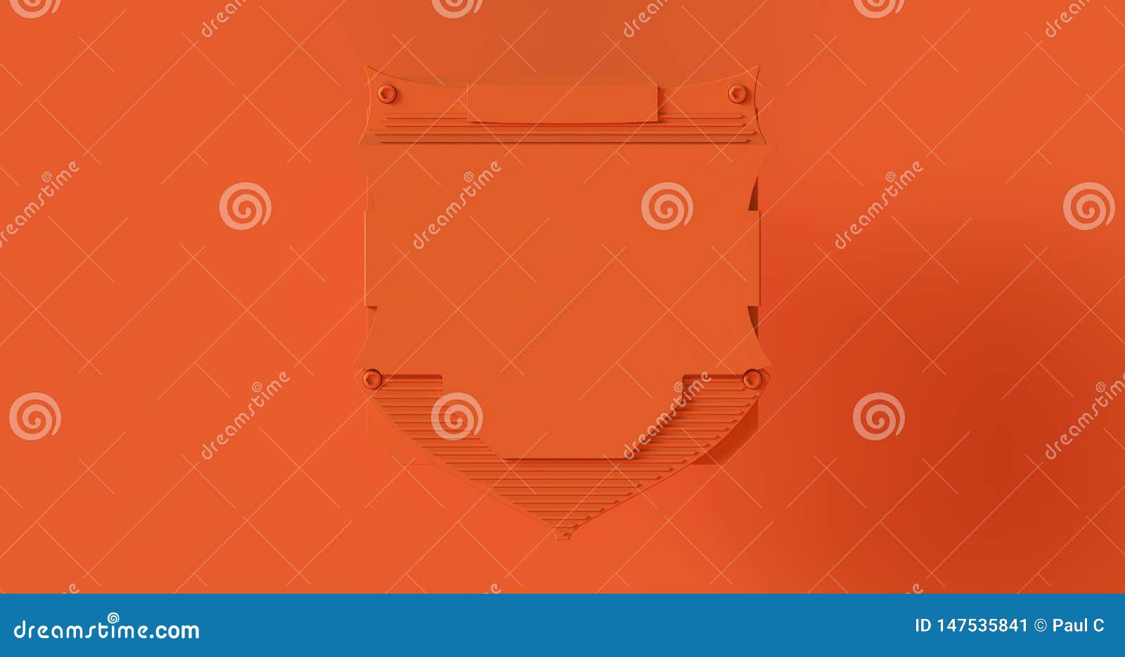 Orange Shield Badge stock illustration. Illustration of clean - 147535841