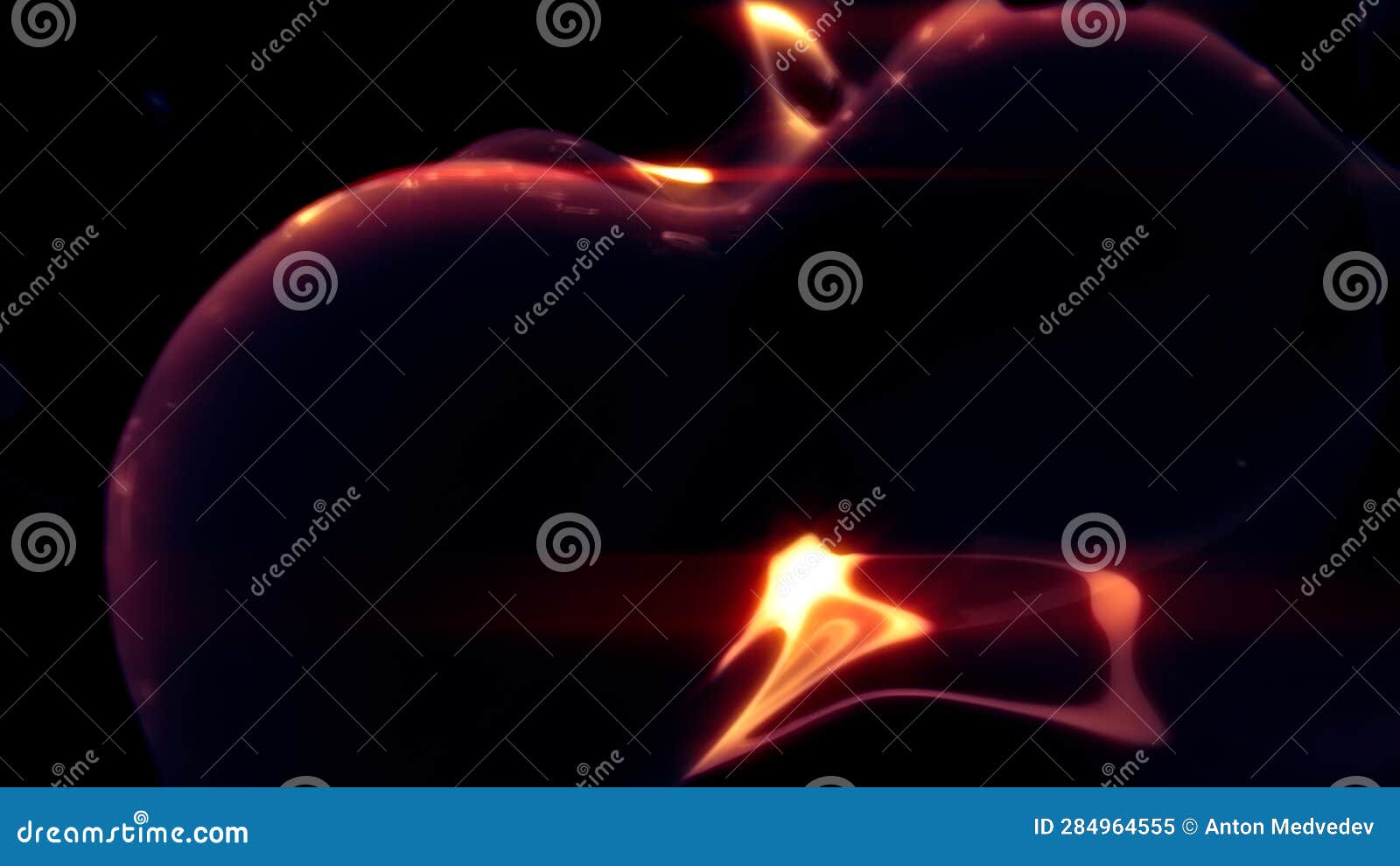 Orange Shining Limpid Liquid Metaspheres on Black Backdrop - Abstract ...