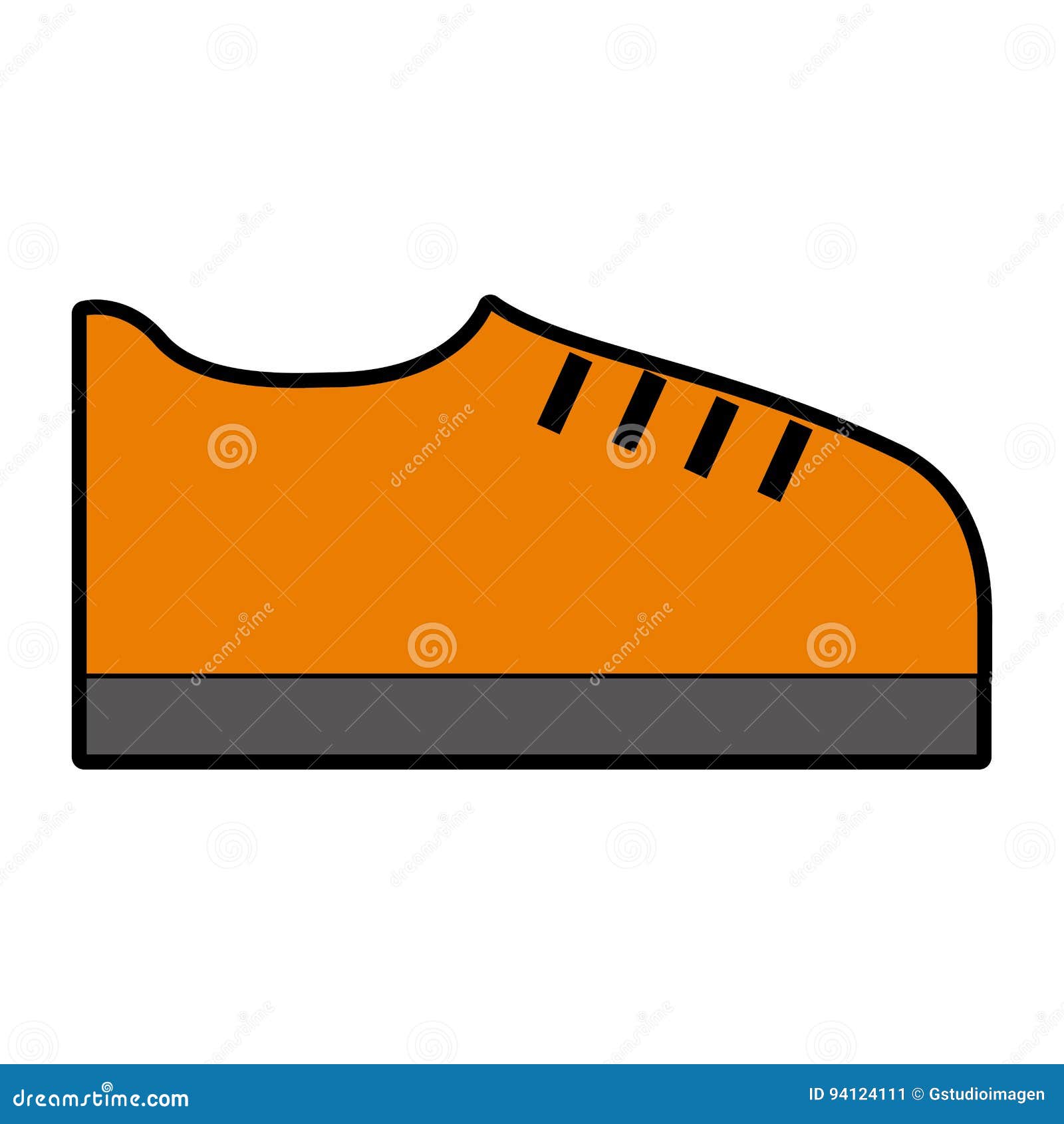 Orange shoe cartoon stock vector. Illustration of orange - 94124111