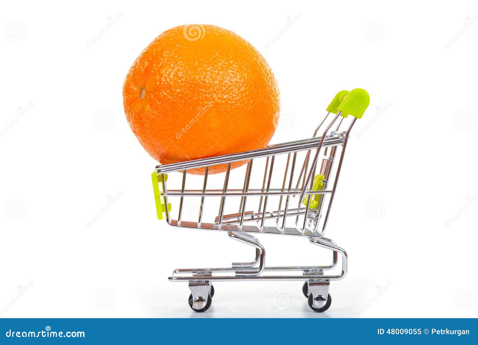 Orange in shopping cart stock image. Image of fruit, nature - 48009055