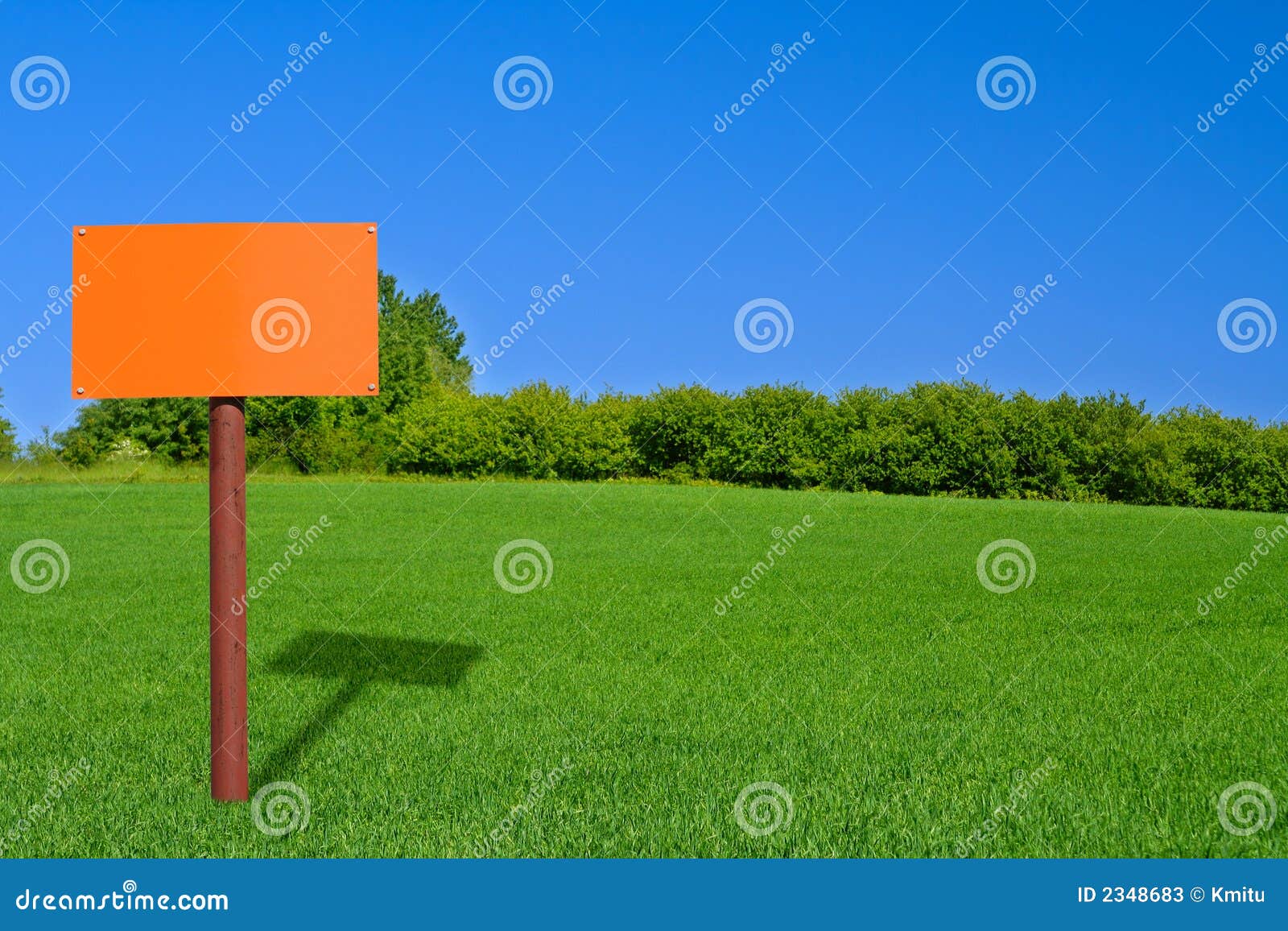 Orange sign post stock image. Image of green, horizon - 2348683