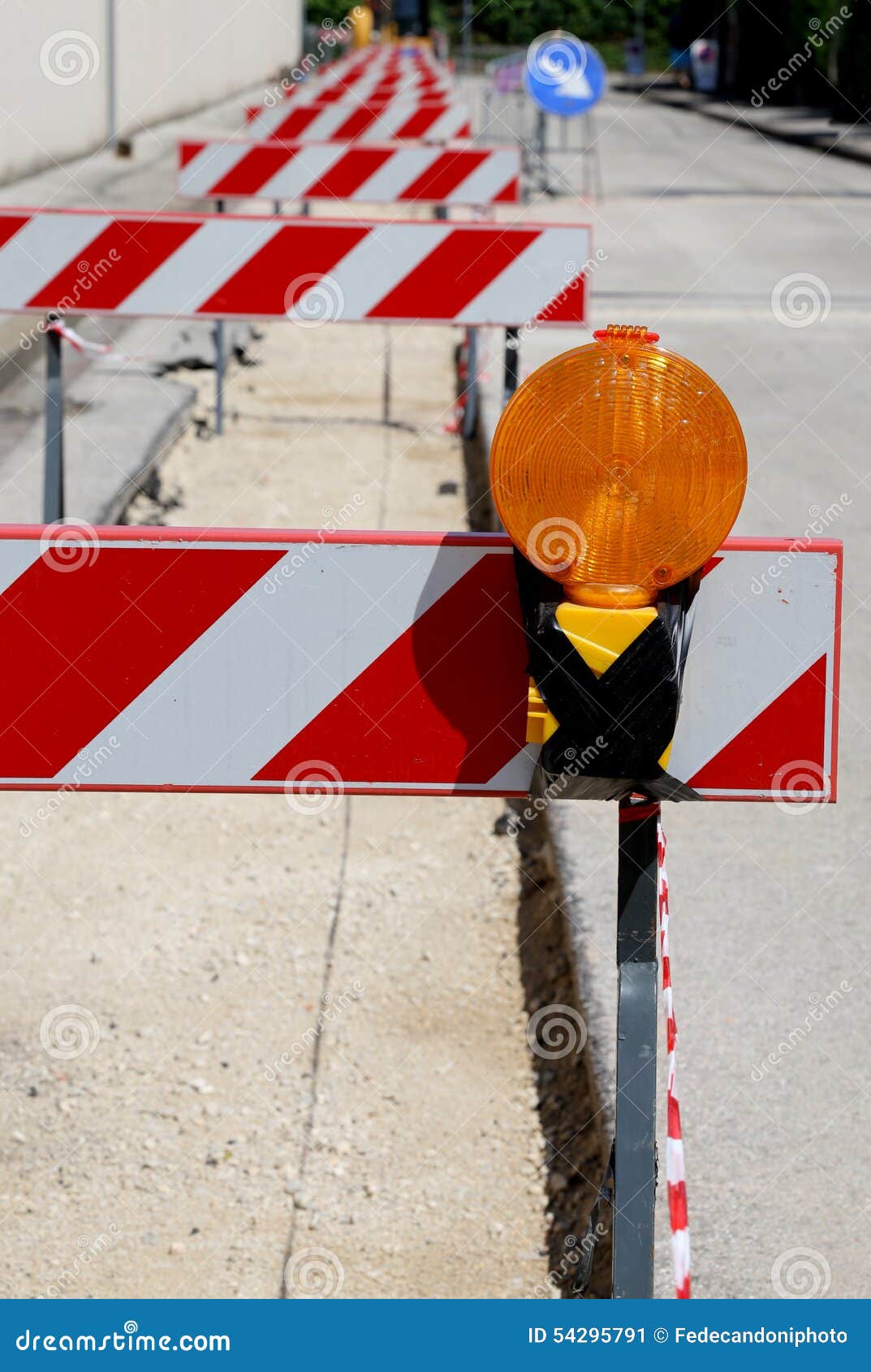Hurdles In The Construction Site During The Roadworks Royalty-Free ...