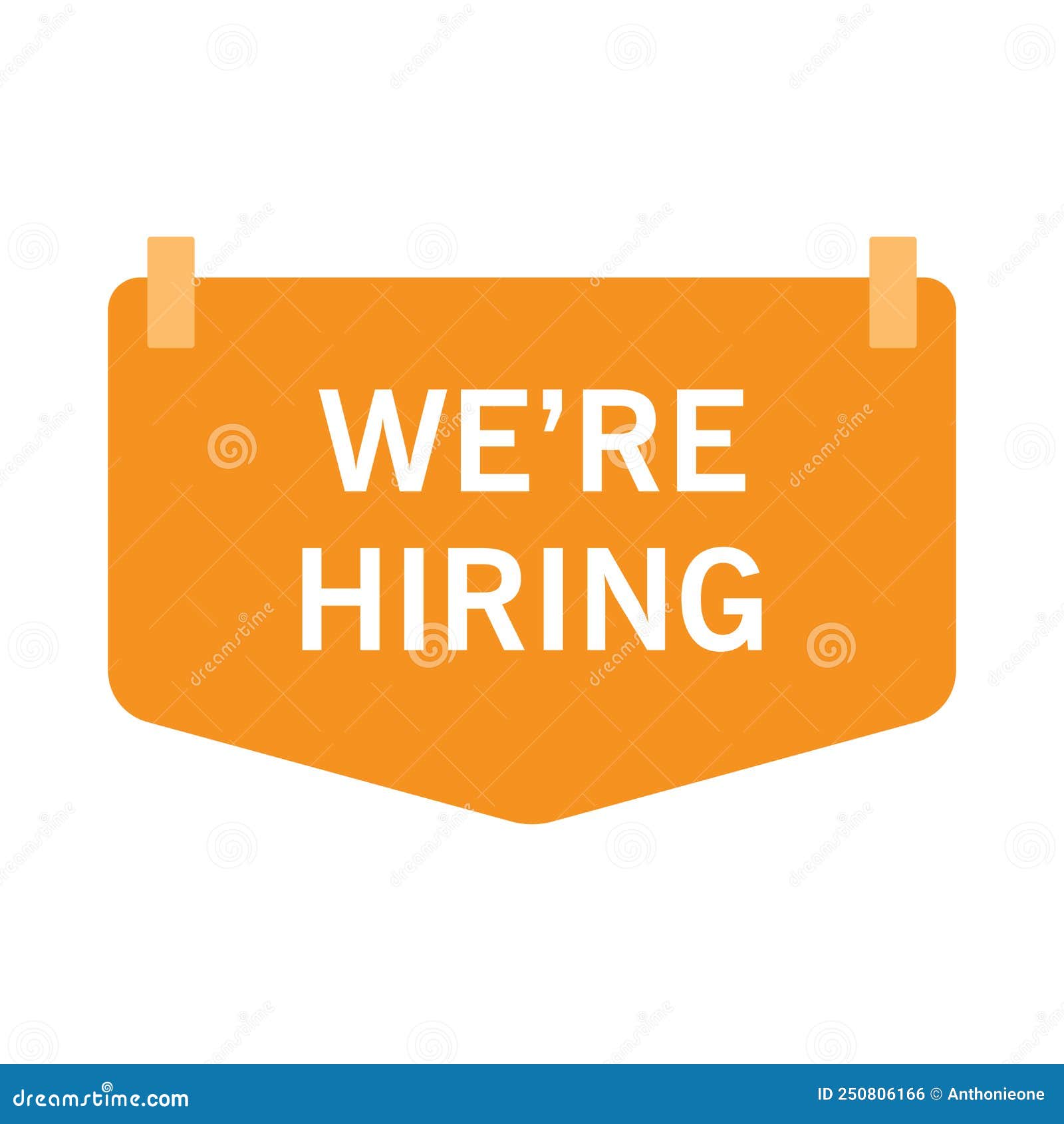 Orange Signboard we are Hiring Vector Illustration on White Background ...