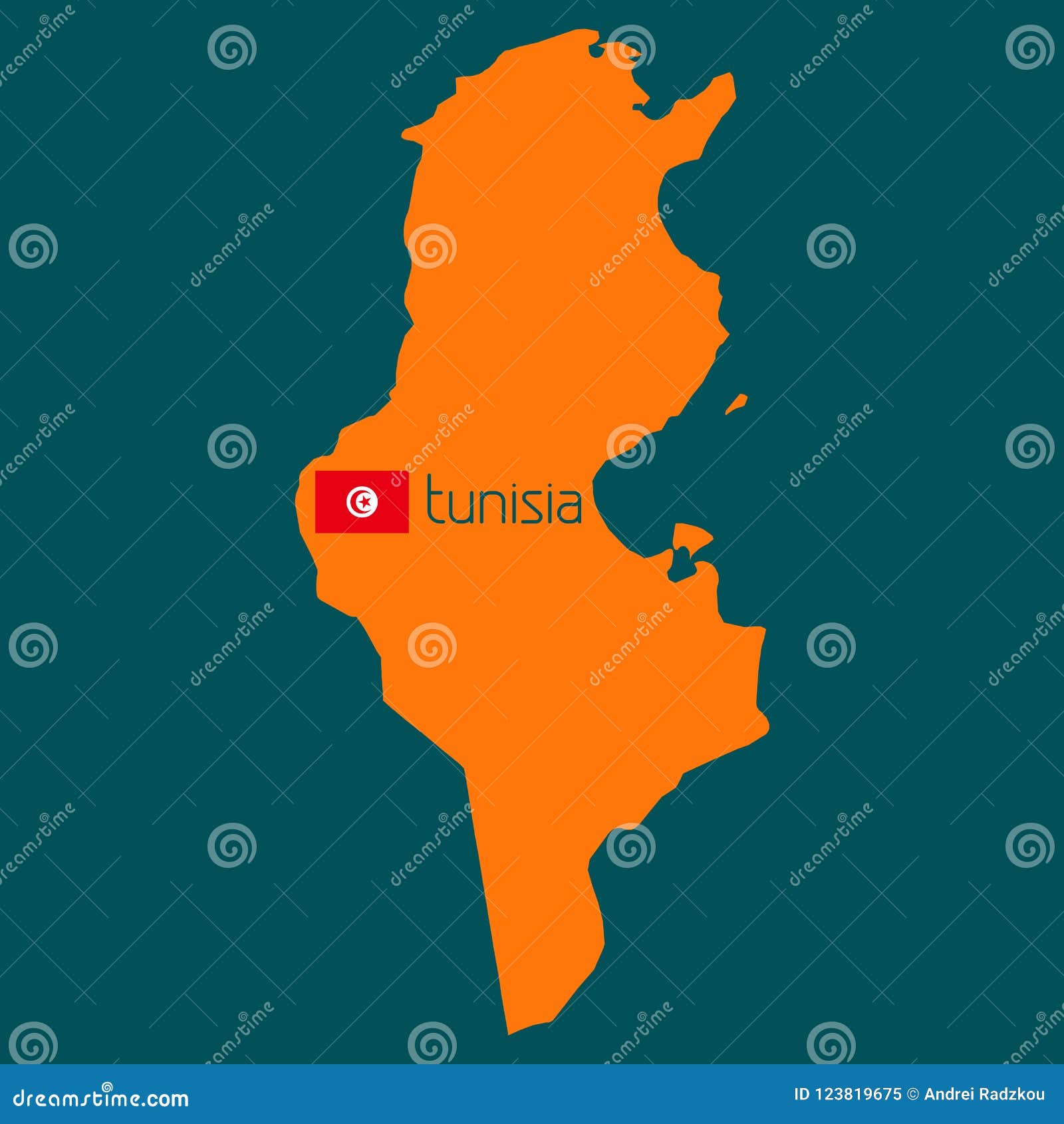 Silhouette Map Of Tunisia Cartoon Vector 272465881