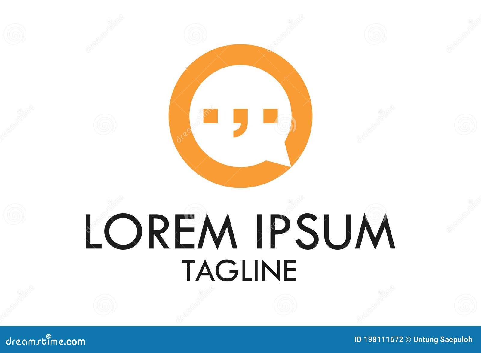 Orange Simple Circle Bubble Chat Logo Design Stock Vector ...