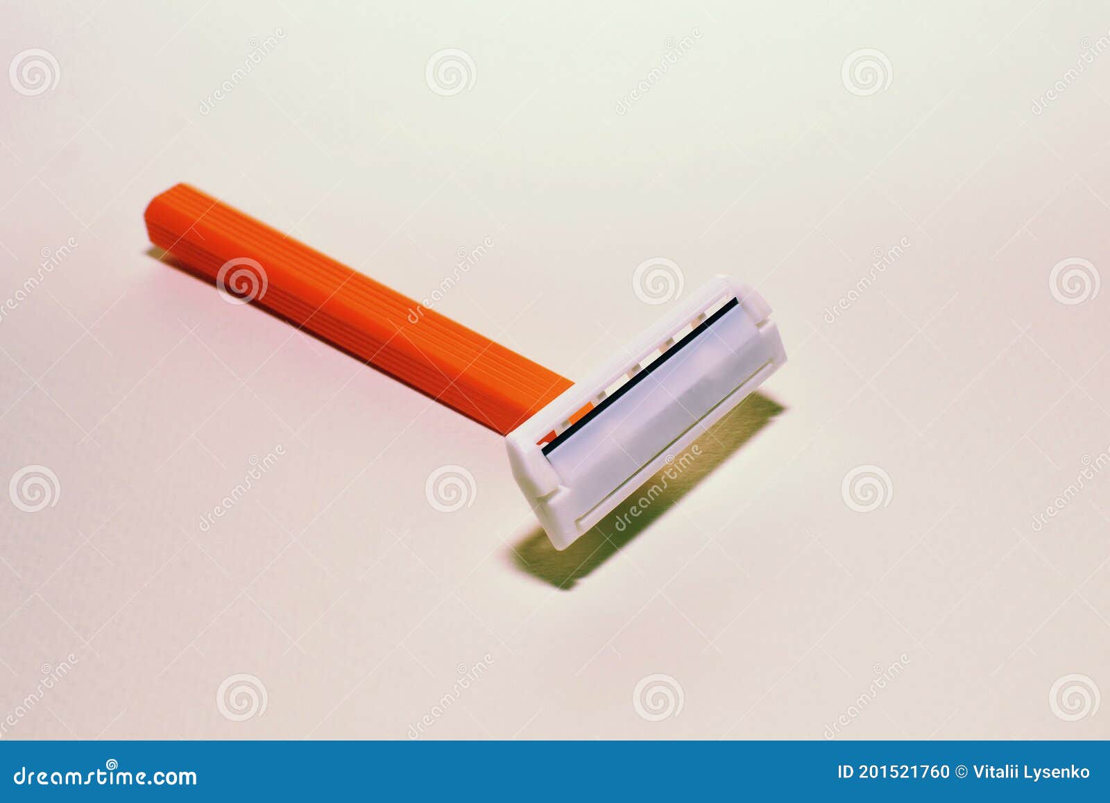 Orange Single-blade Razor on White Background Stock Photo - Image of ...