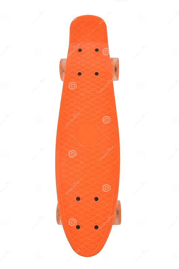 Orange Skateboard Deck on White Background Stock Photo - Image of green ...
