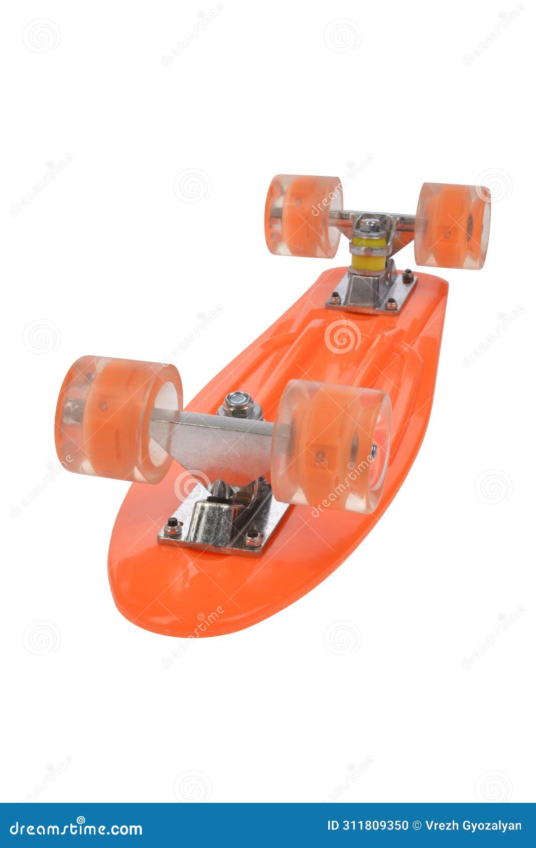Orange Skateboard Deck on White Background Stock Photo - Image of white ...