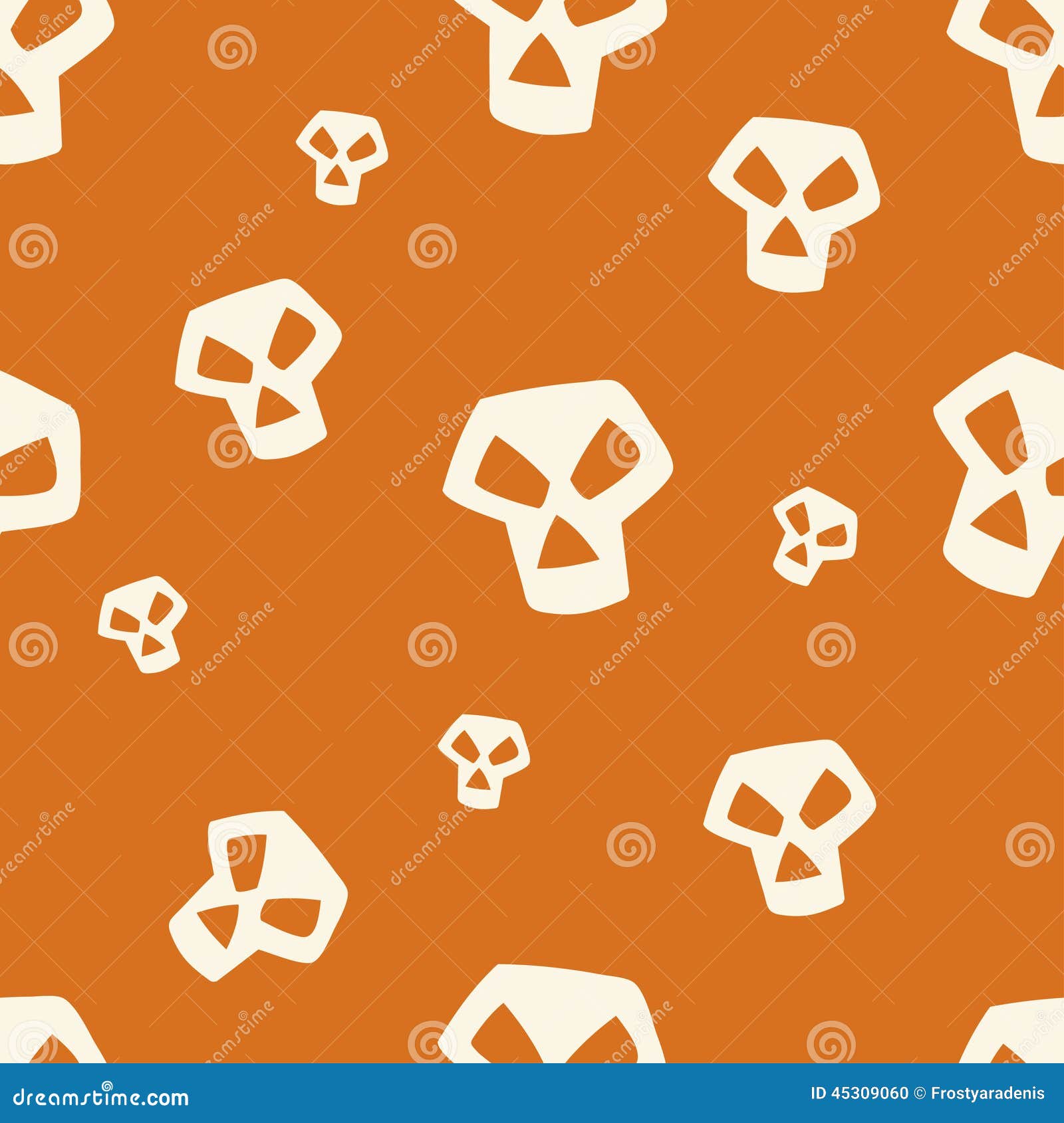 Orange Skull Pattern Small stock vector. Illustration of minimalistic ...