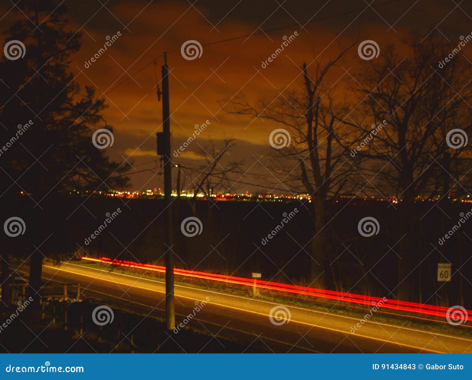 Orange sky stock image. Image of longexposure, nightshot - 91434843