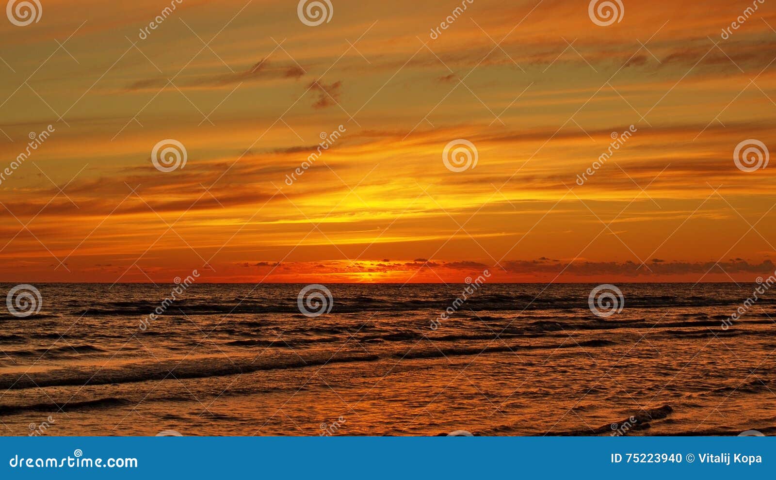 Orange Sky and Red Clouds at Sunset Stock Photo - Image of dark, blue ...