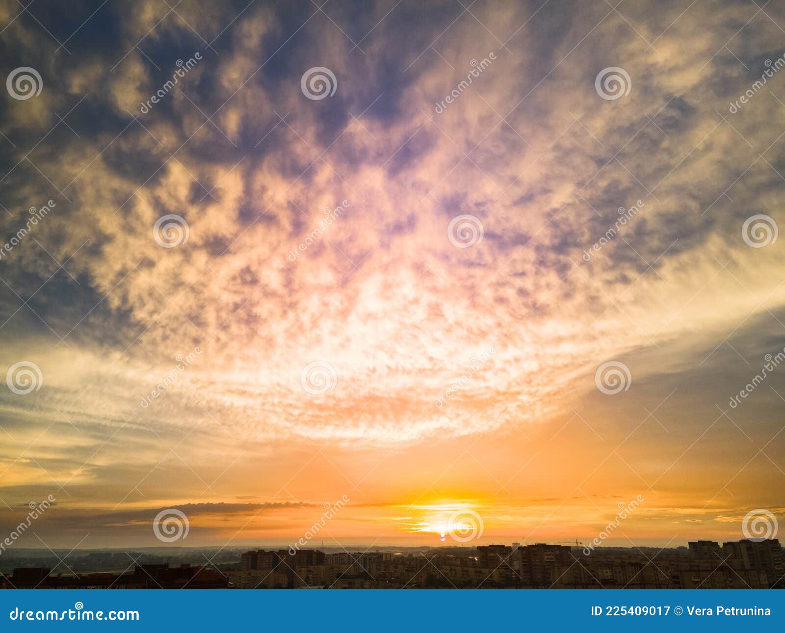 Orange sky after storm stock image. Image of clouds - 225409017