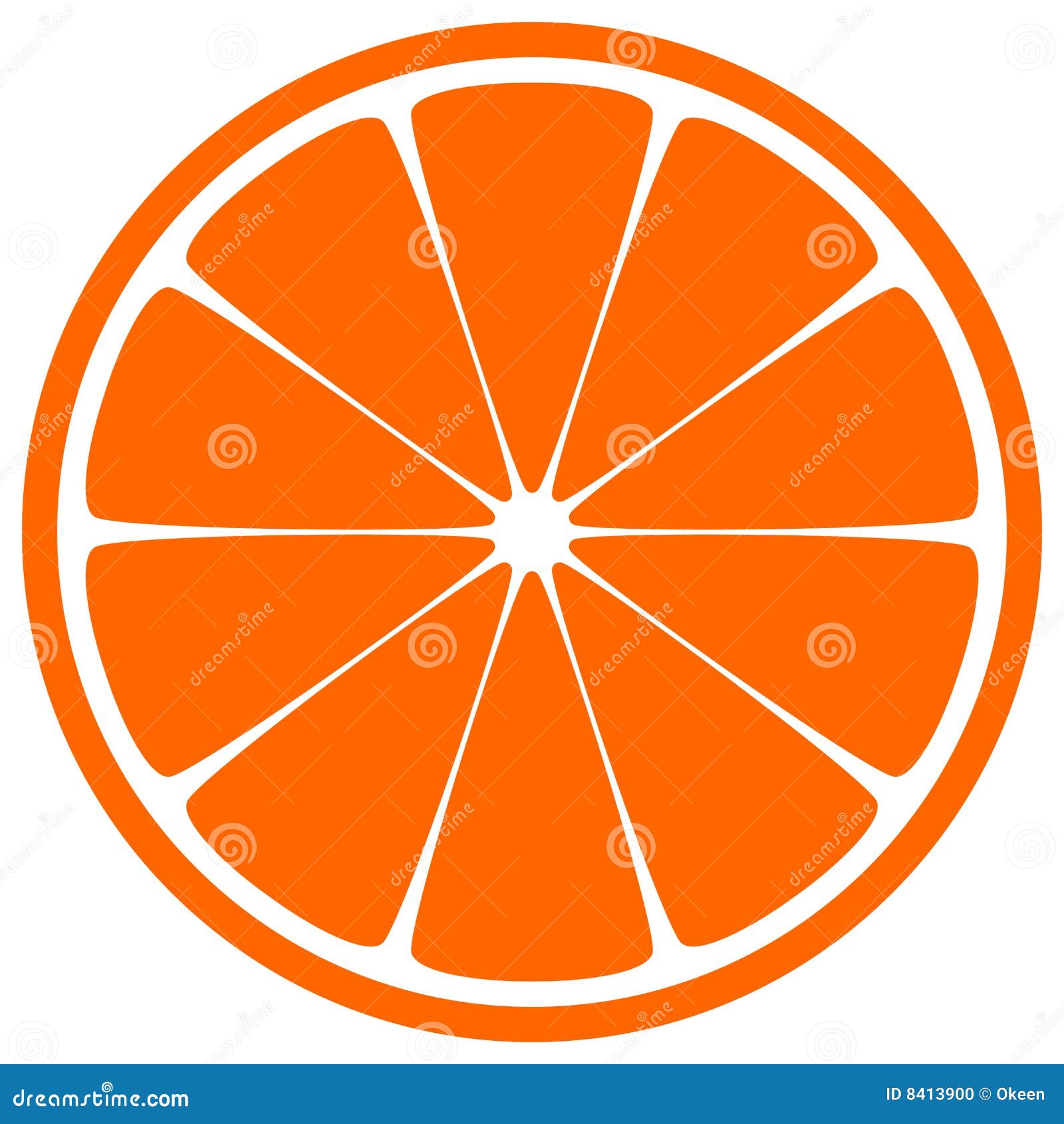 Orange Slice stock vector. Illustration of tropical, orange - 8413900