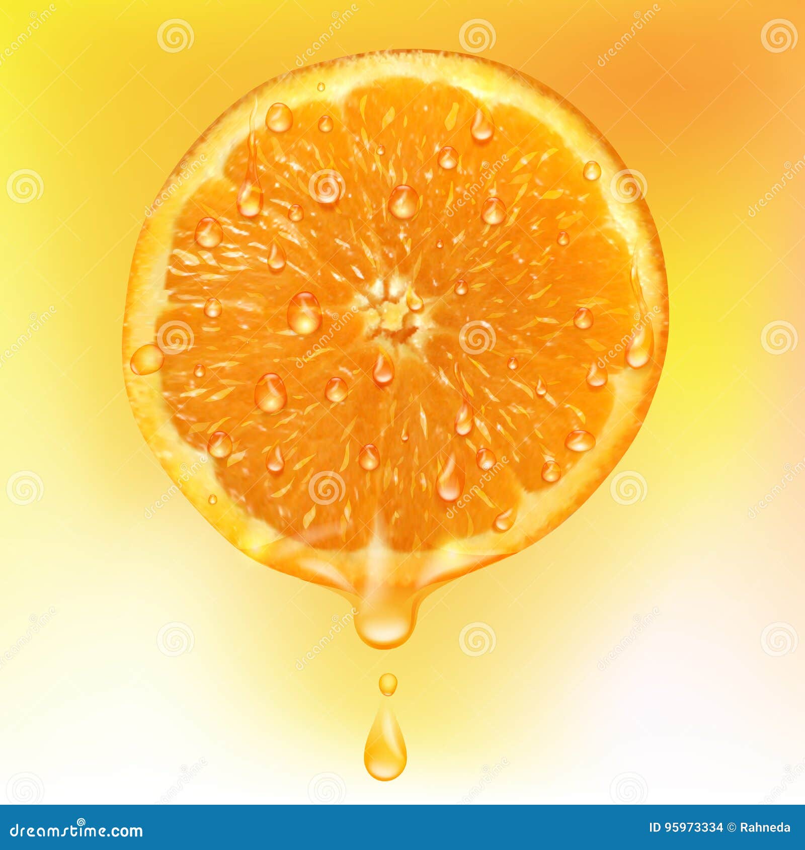 Orange Slice with Drops of Juice. Stock Photo - Image of cosmetics ...